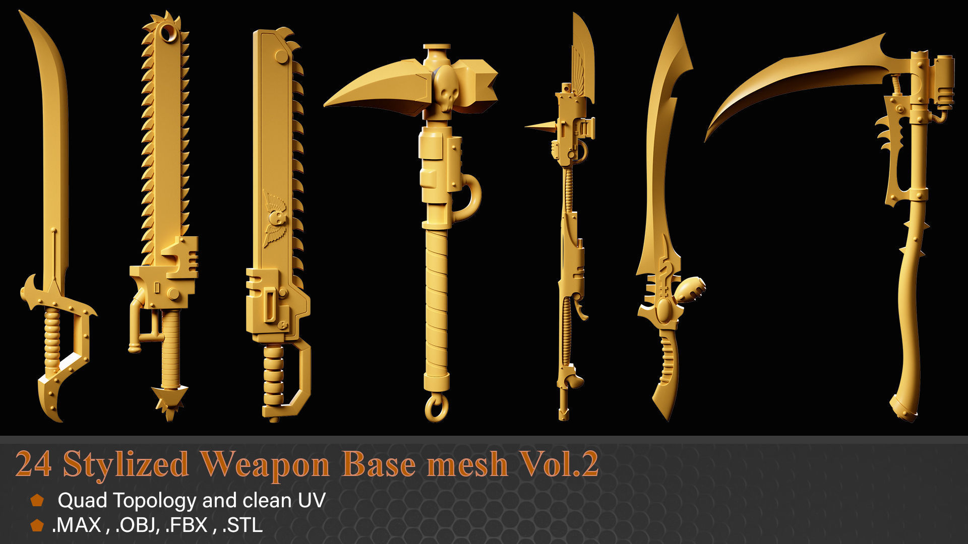 3D model 24 Stylized Weapon Base mesh Vol2 VR / AR / low-poly | CGTrader