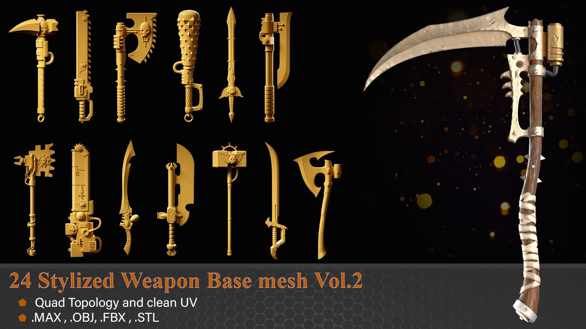 3D model 24 Stylized Weapon Base mesh Vol2 VR / AR / low-poly | CGTrader