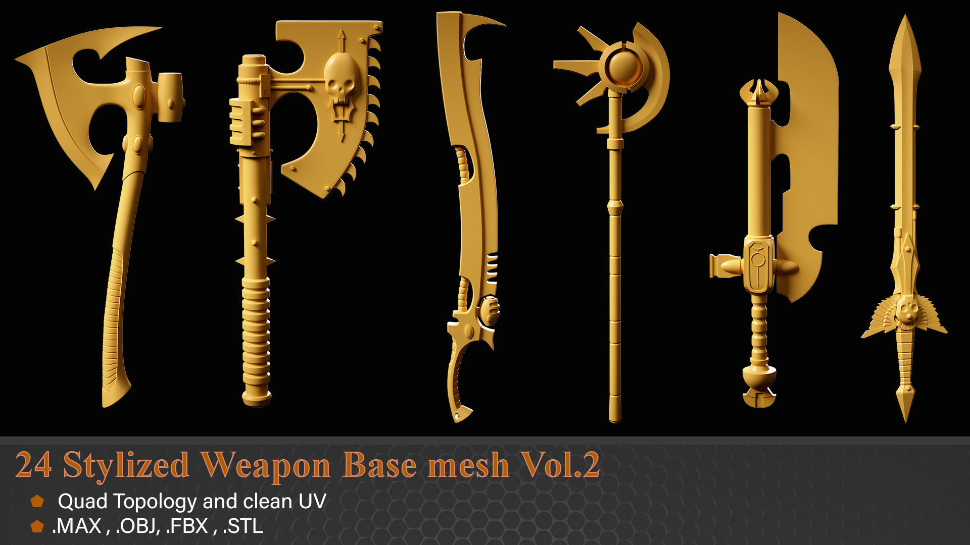 3D model 24 Stylized Weapon Base mesh Vol2 VR / AR / low-poly | CGTrader