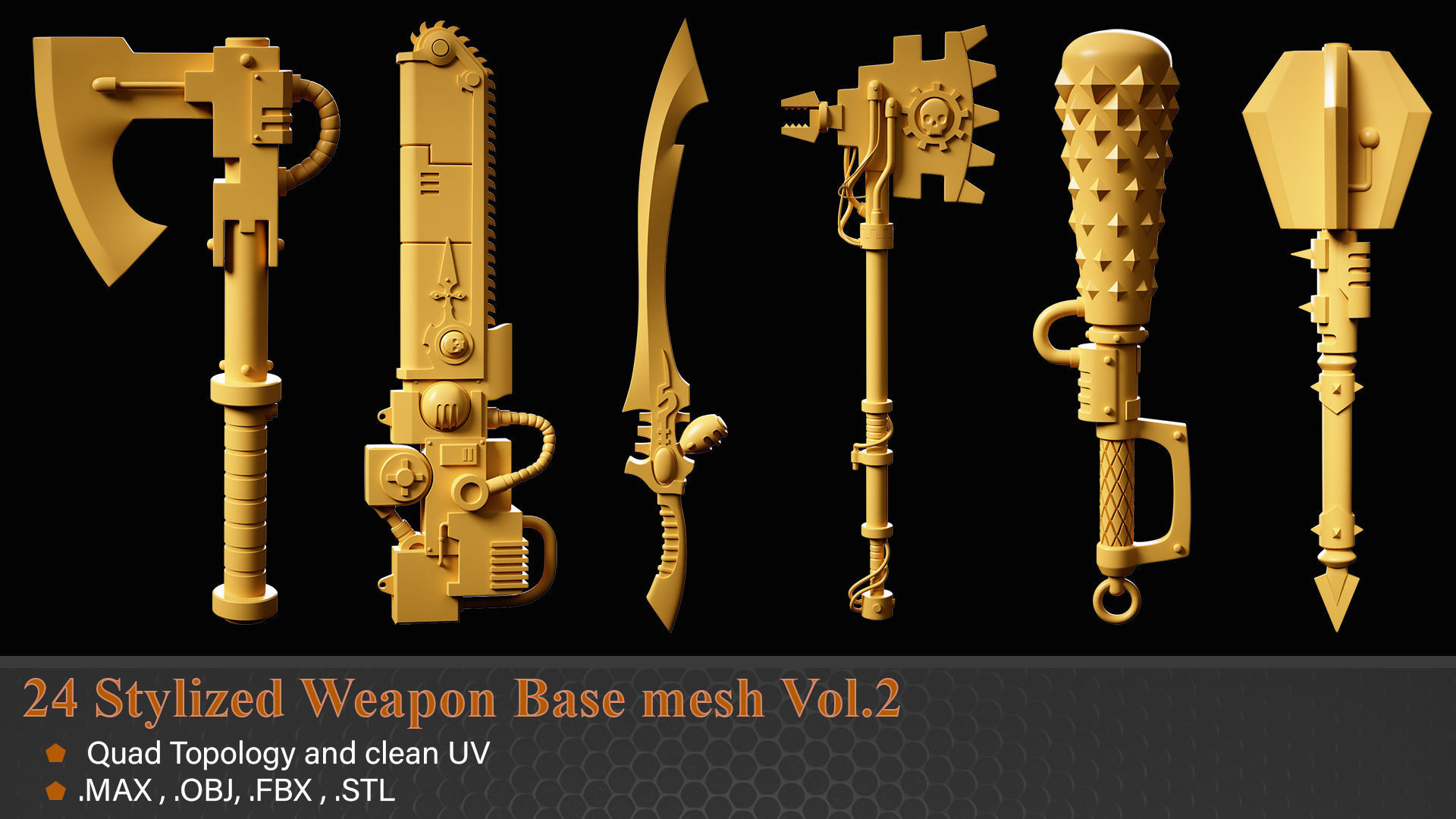 3D model 24 Stylized Weapon Base mesh Vol2 VR / AR / low-poly | CGTrader