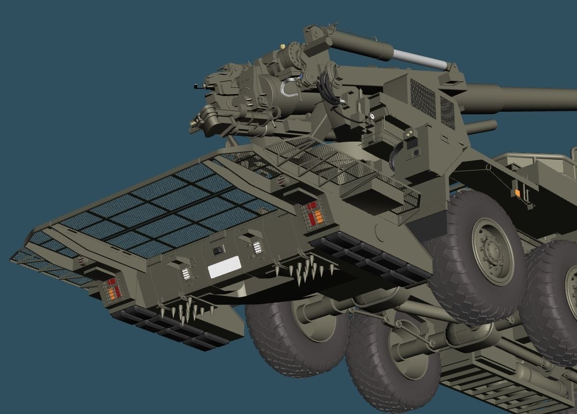 JGSDF type 19 155mm wheeled self propelled howitzer 3D model | CGTrader