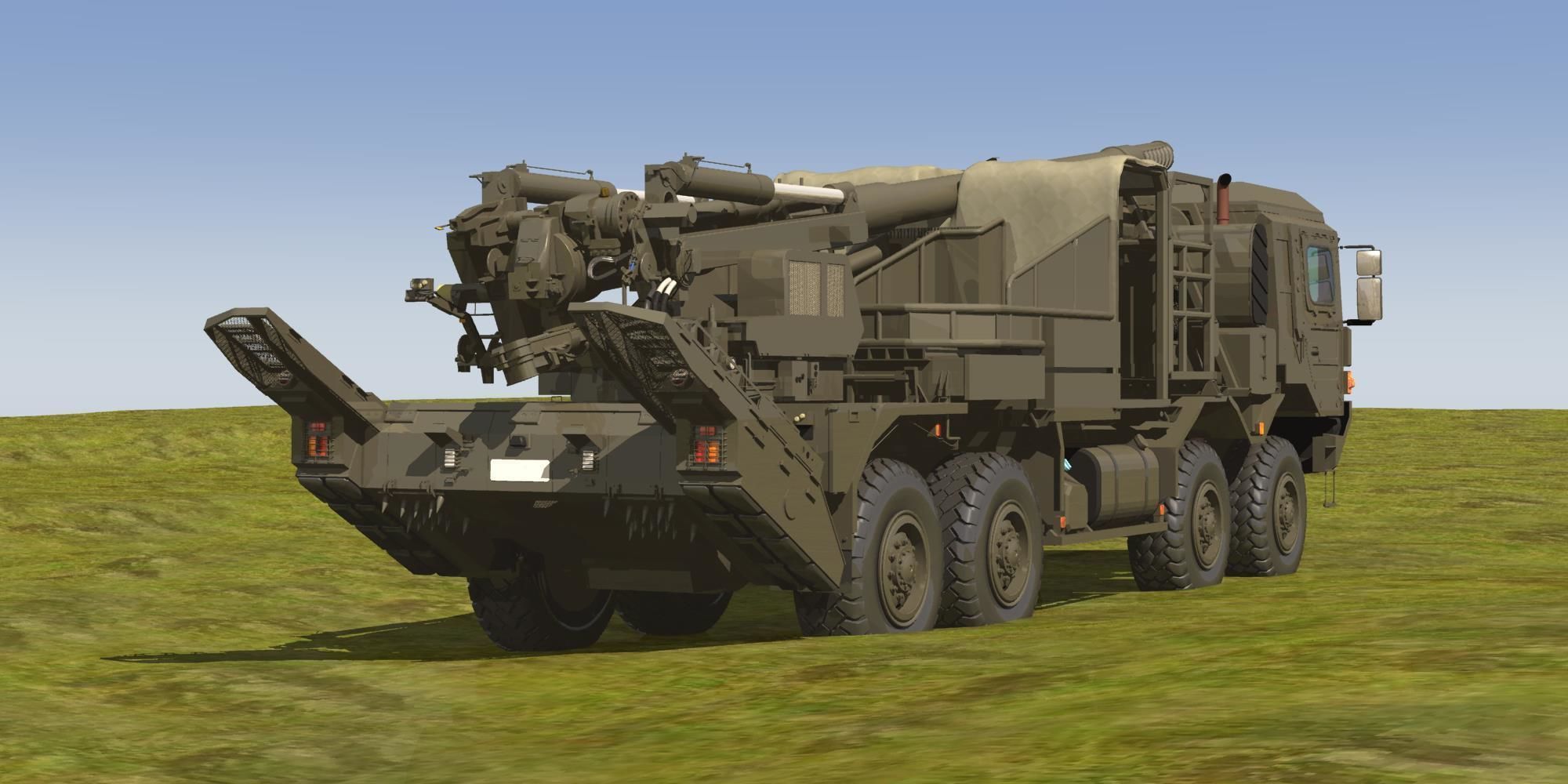 JGSDF type 19 155mm wheeled self propelled howitzer 3D model | CGTrader