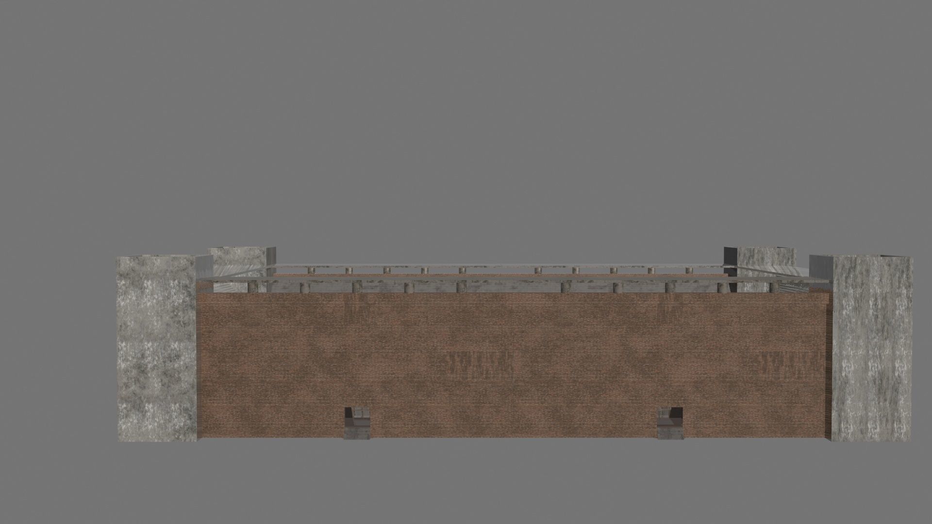 Stadium brick wall free 3D model | CGTrader