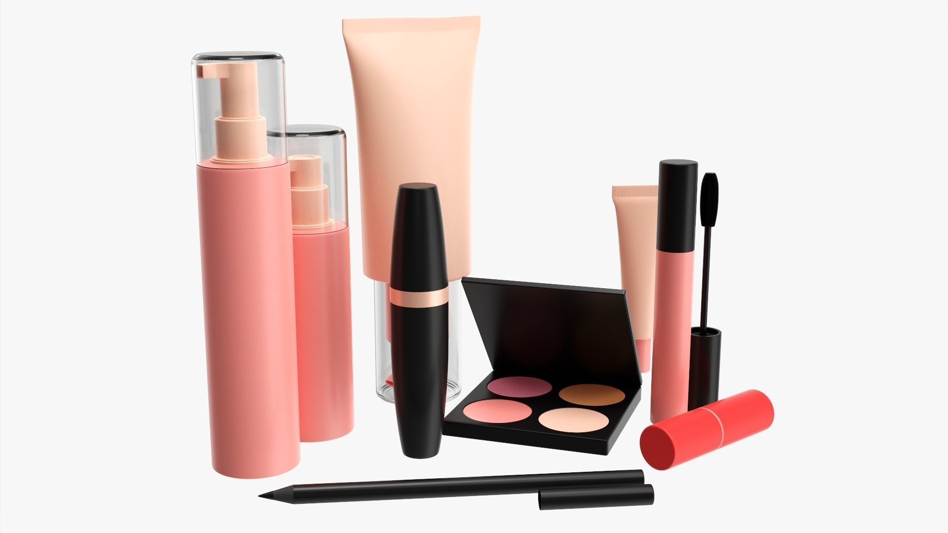 Face makeup set mockup 3D model | CGTrader