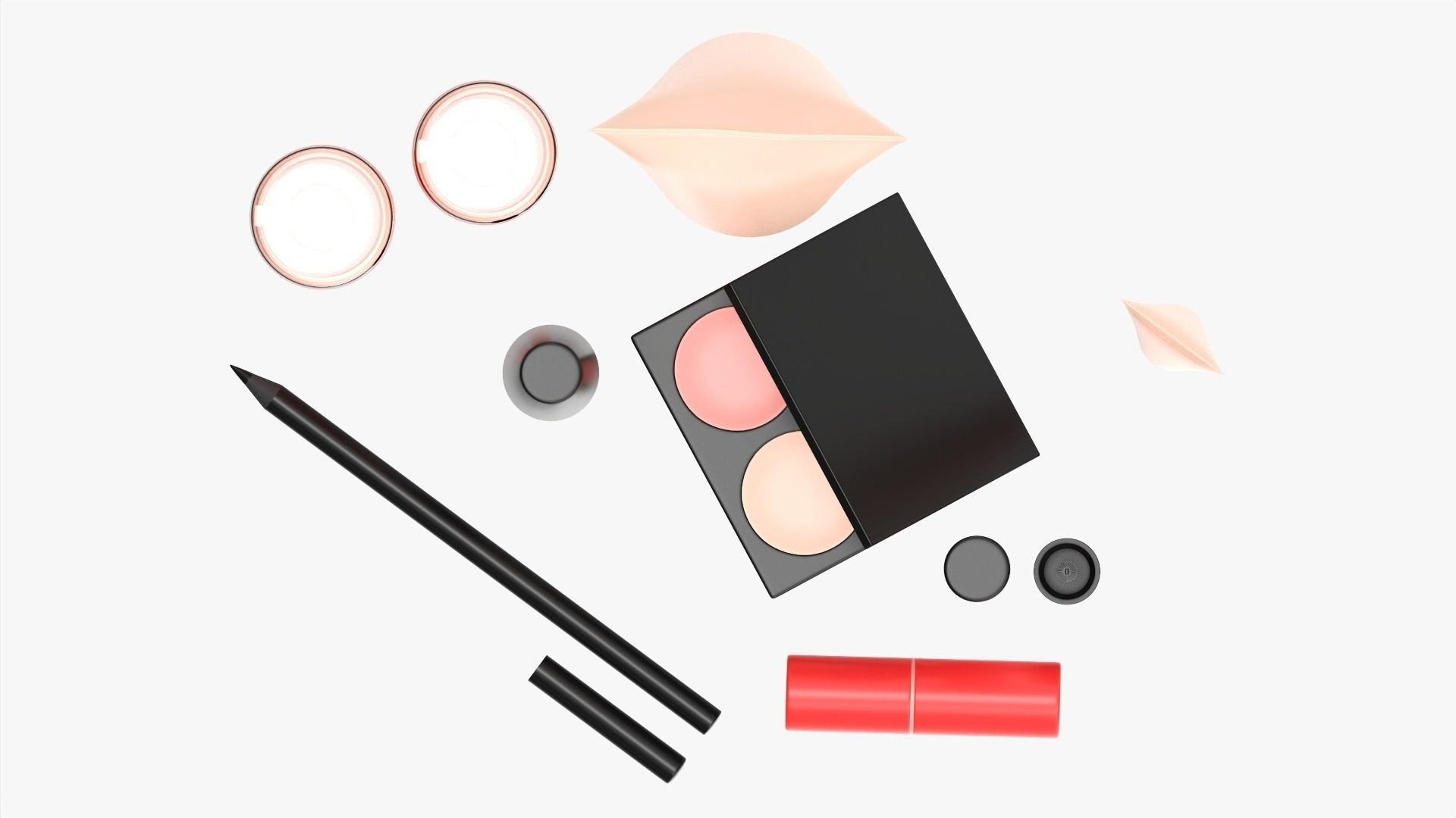 Face makeup set mockup 3D model | CGTrader