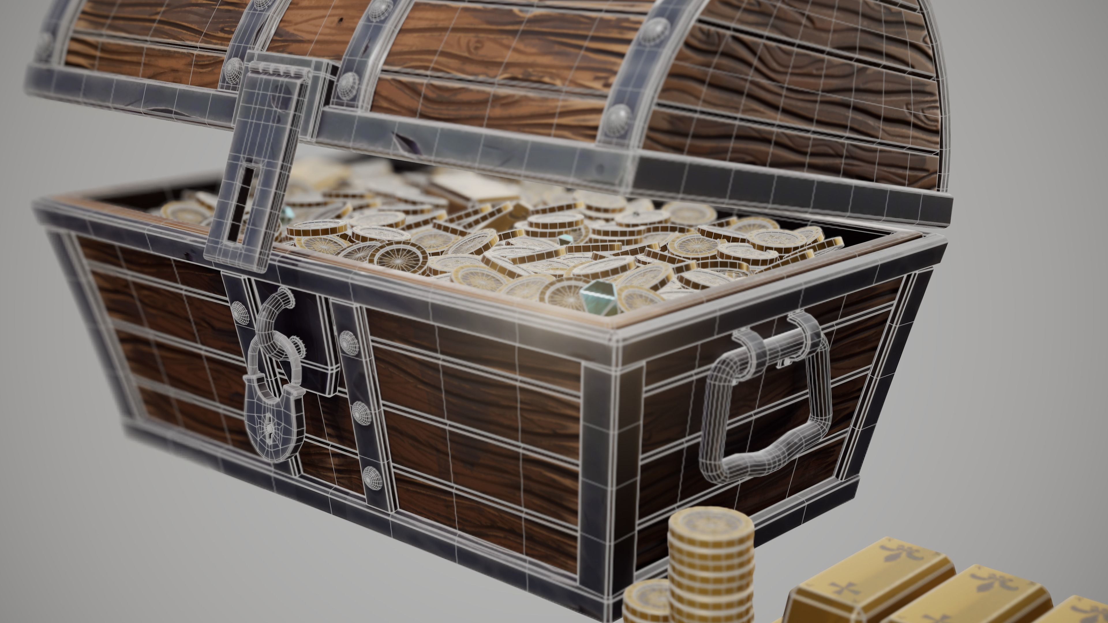 3D model Stylized Gold Chest VR / AR / low-poly | CGTrader