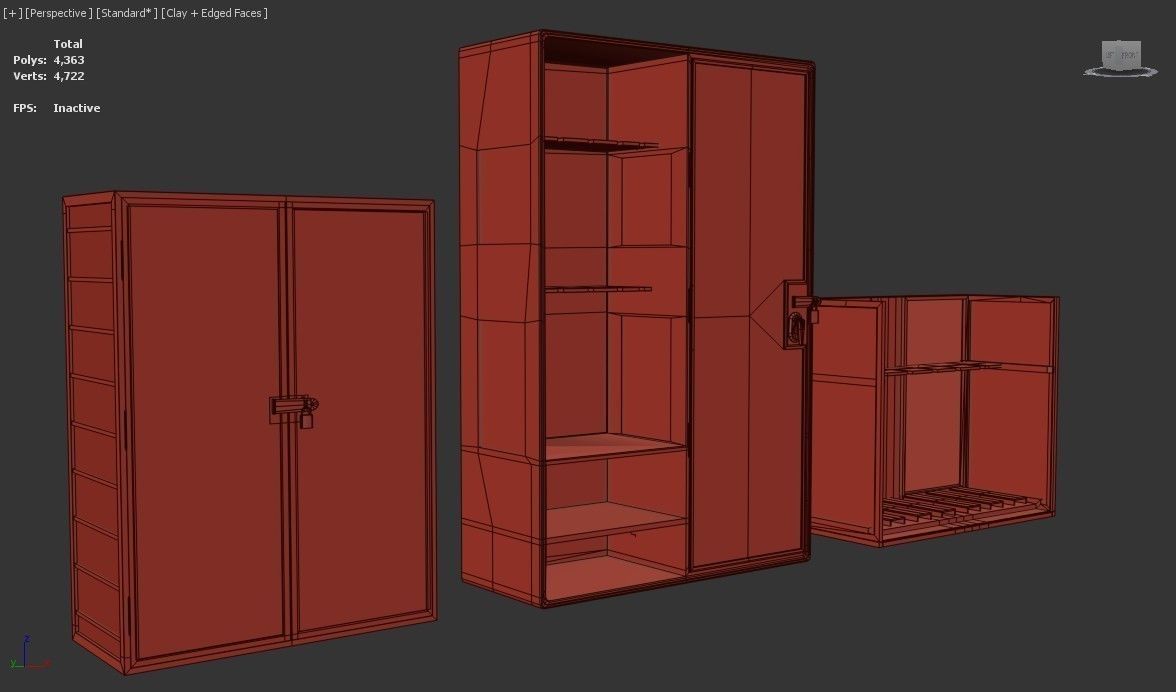 3D model Military Locker and Gun Storage Pack VR / AR / low-poly | CGTrader