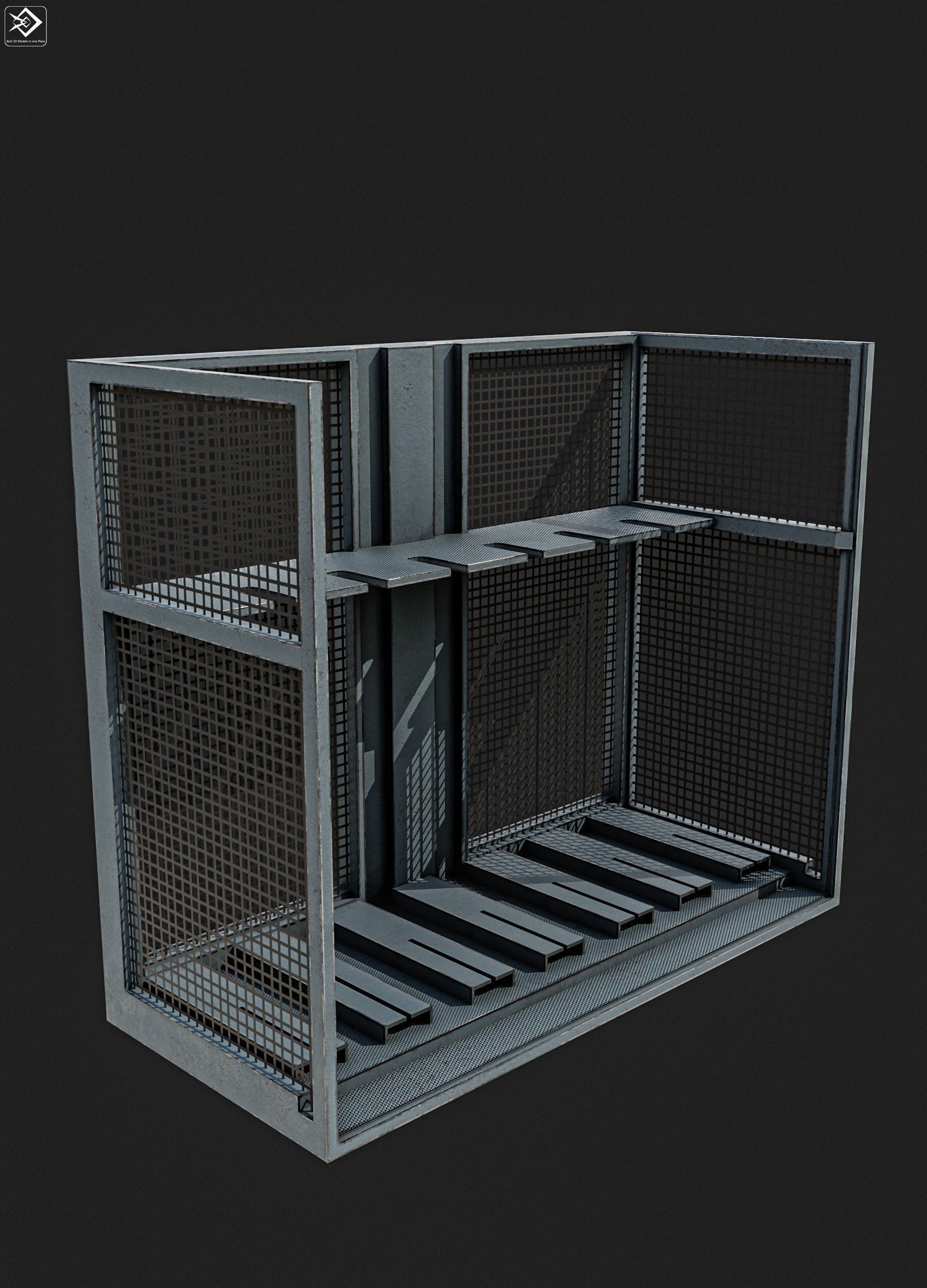 3D model Military Locker and Gun Storage Pack VR / AR / low-poly | CGTrader