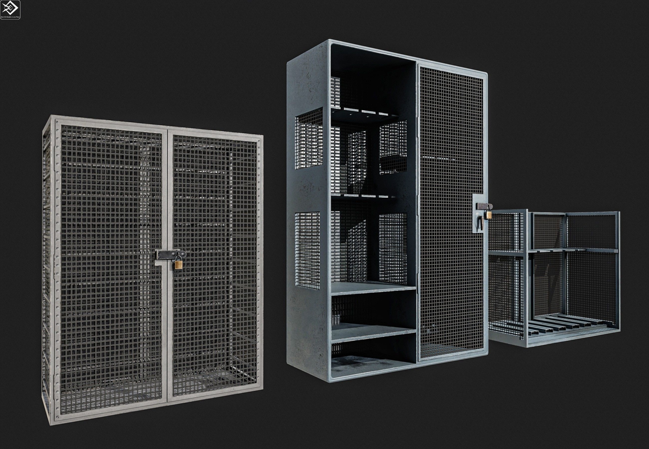 3D model Military Locker and Gun Storage Pack VR / AR / low-poly | CGTrader