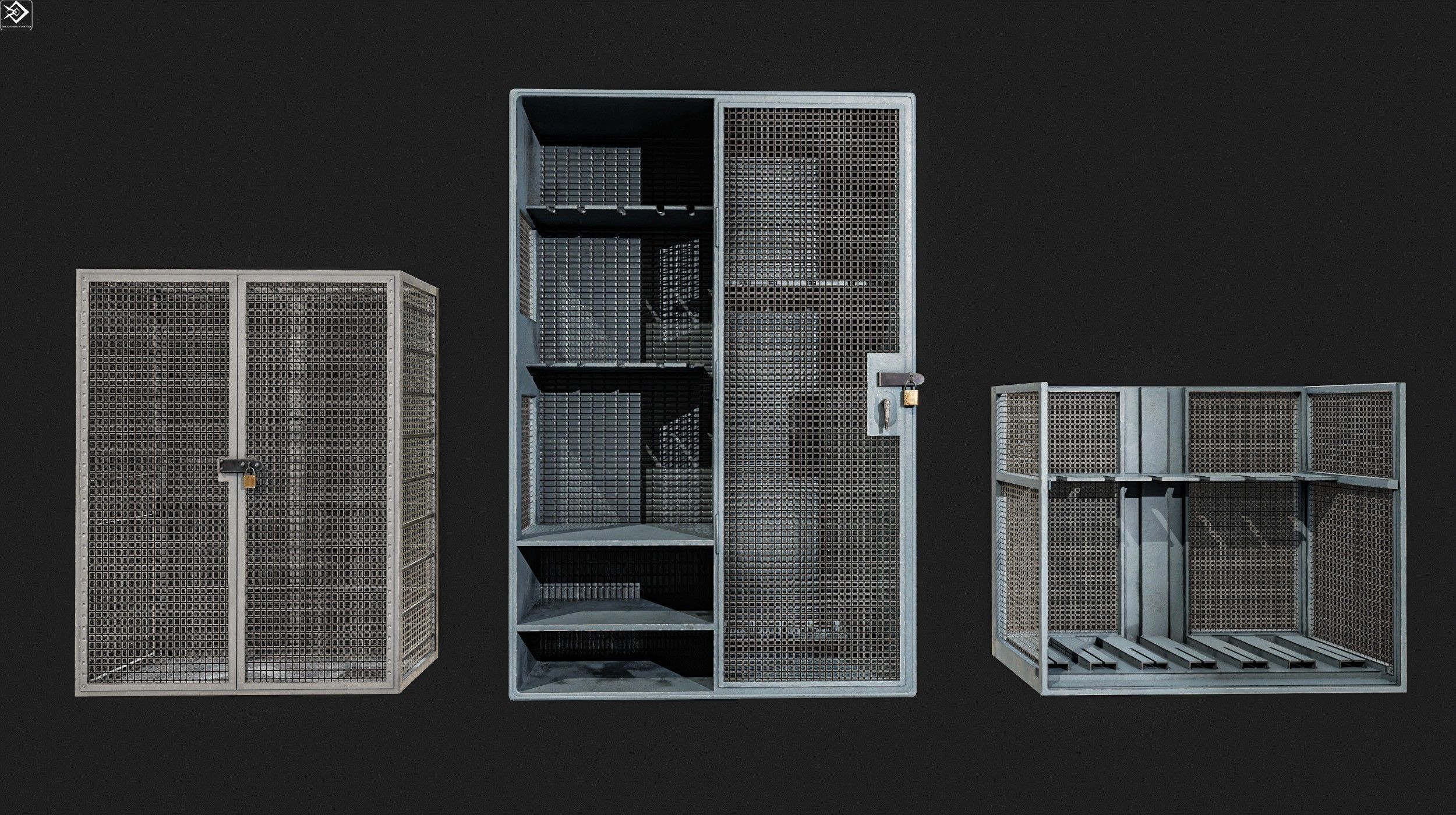 3D model Military Locker and Gun Storage Pack VR / AR / low-poly | CGTrader