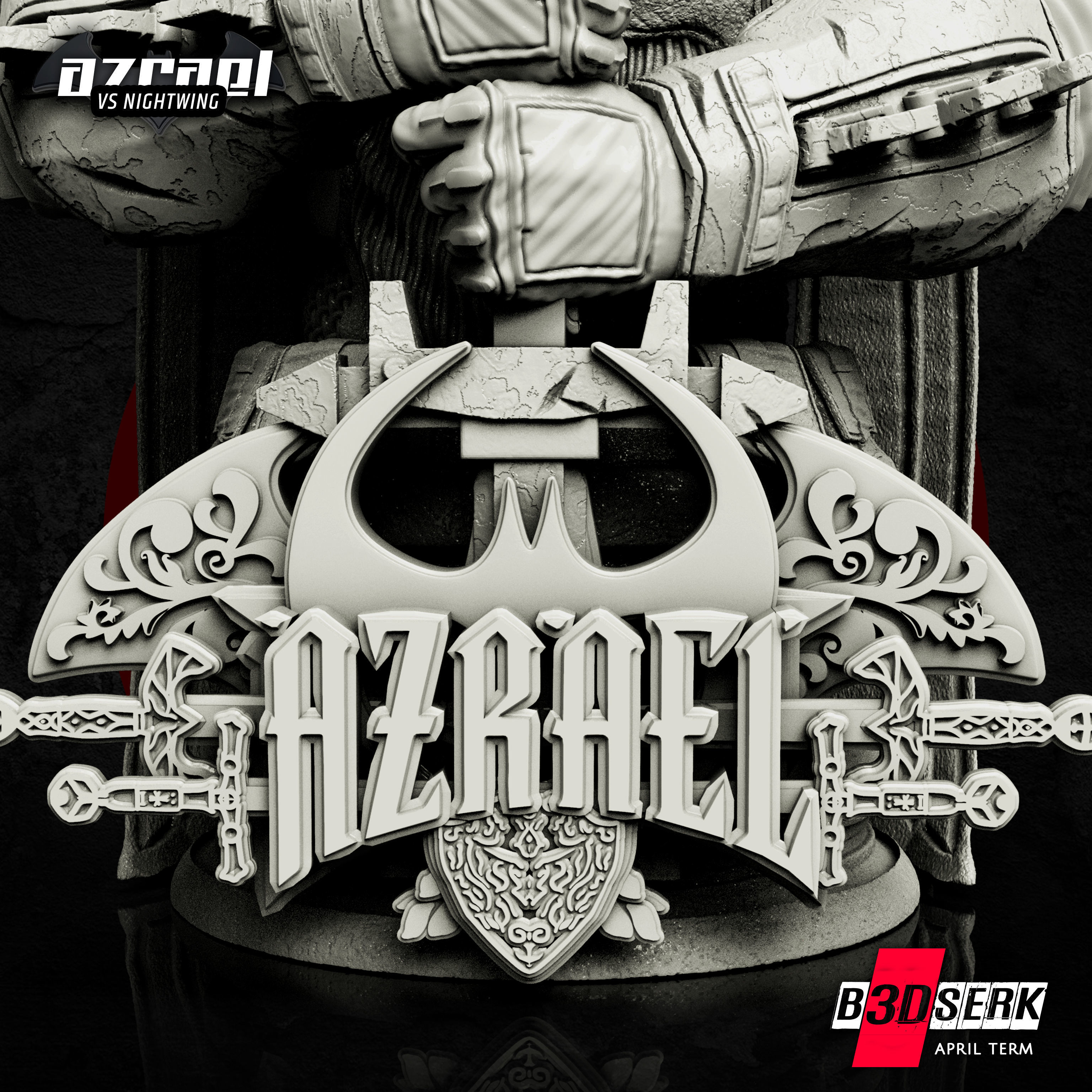 B3DSERK April Term Azrael 3d Bust tested and ready for printing 3D ...