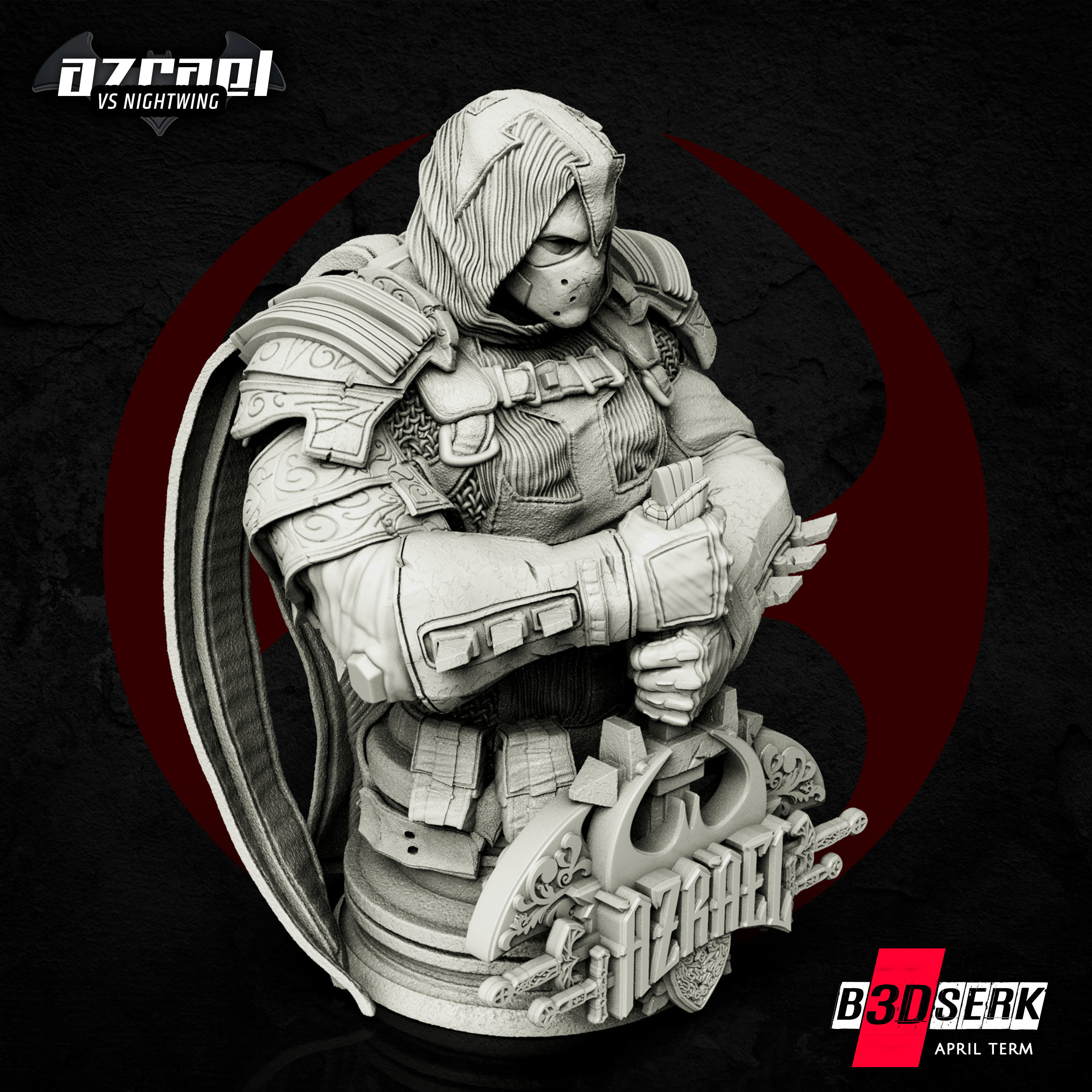 B3DSERK April Term Azrael 3d Bust tested and ready for printing 3D ...