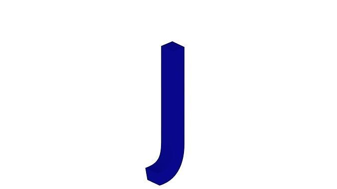 Uwanile Letter J Dimensions 1 cm Tall per 5 mm deep free 3D model 3D ...