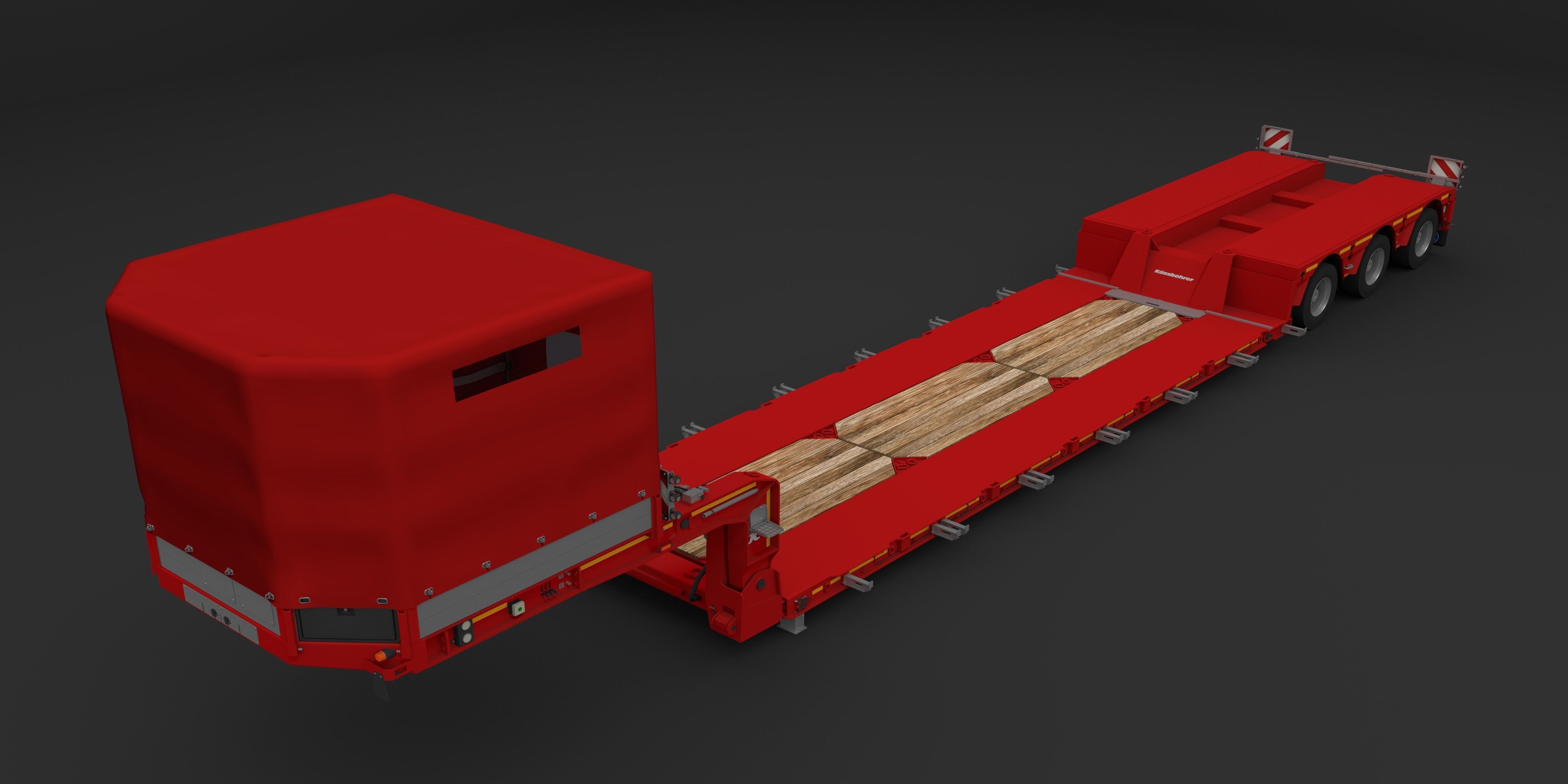 Kassbohrer low loader 3D model | CGTrader