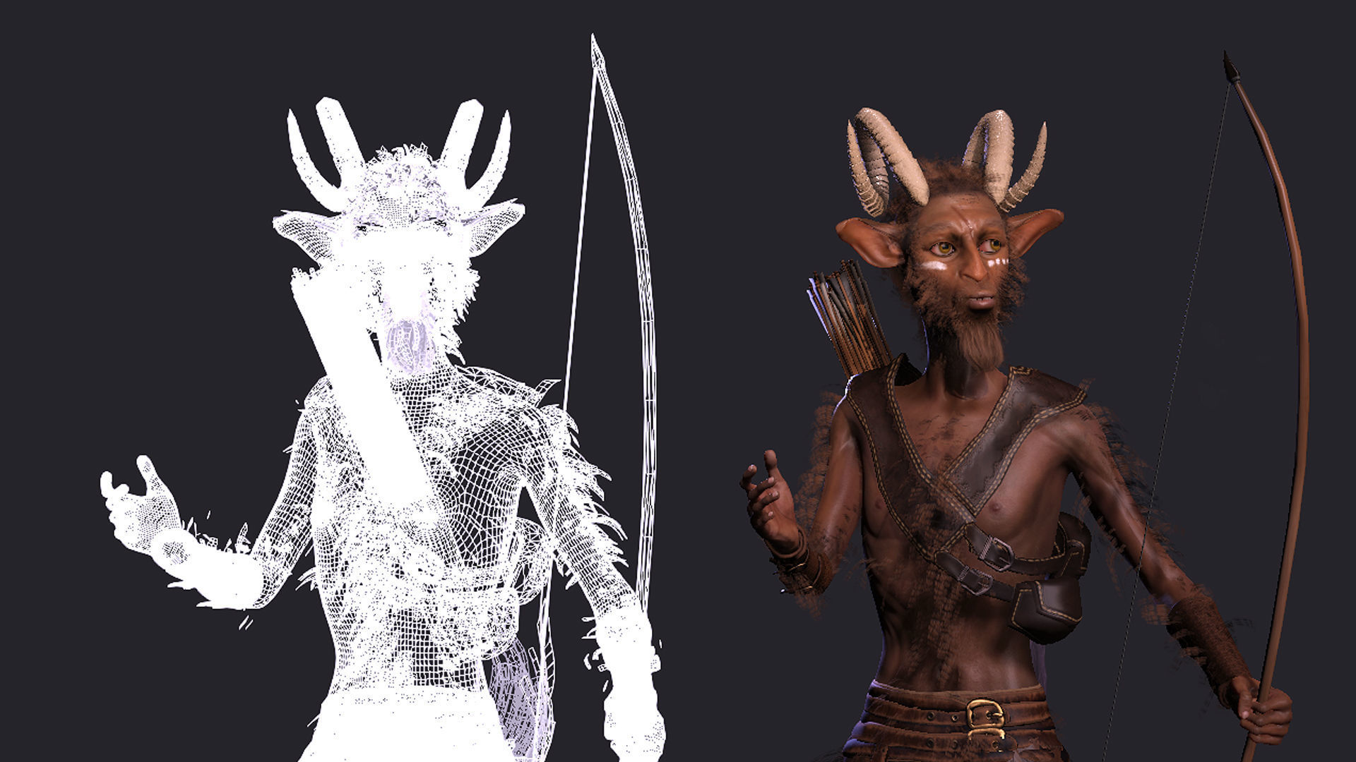 Faun High quality character full Rigged and Animated 3D model 3D model ...