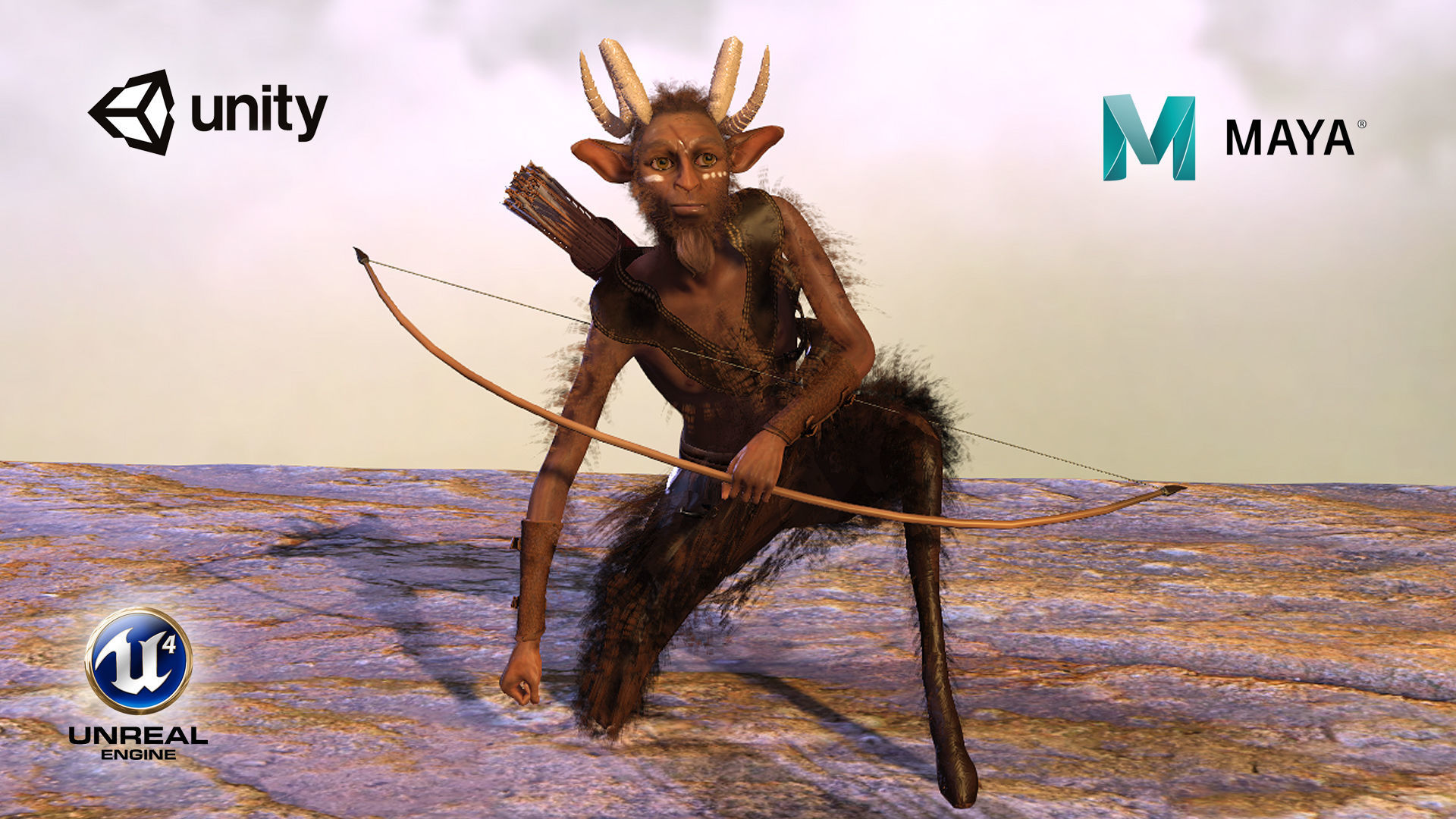 Faun High quality character full Rigged and Animated 3D model 3D model ...