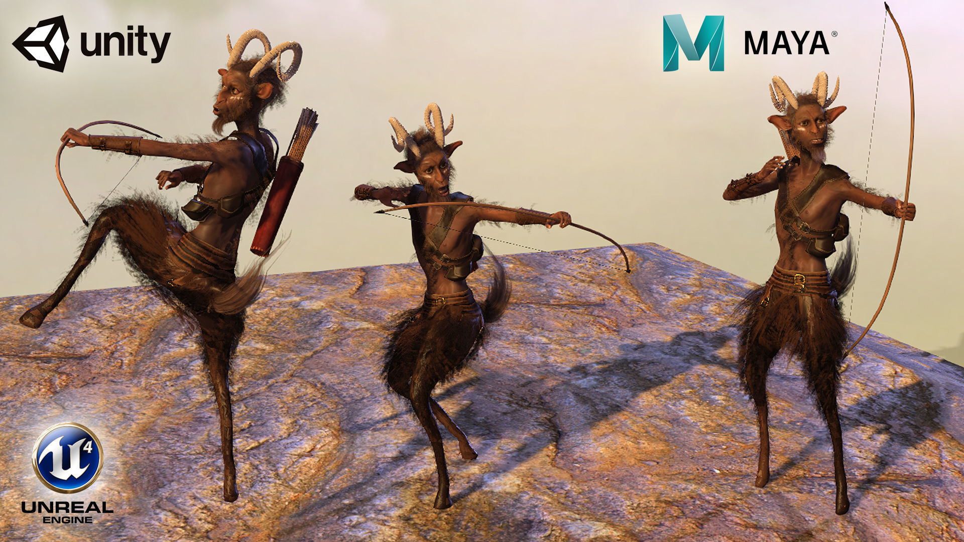 Faun High quality character full Rigged and Animated 3D model 3D model ...