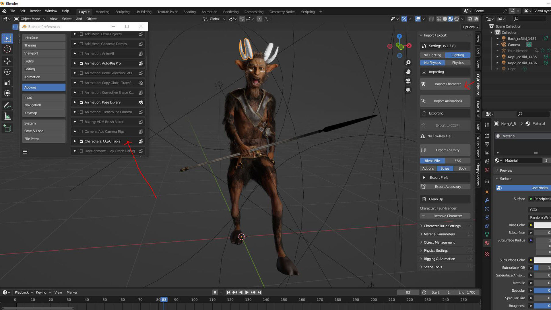 Faun High quality character full Rigged and Animated 3D model 3D model ...