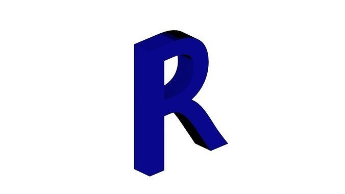 Uwanile Letter R Dimensions 1 cm Tall per 5 mm deep free 3D model 3D ...