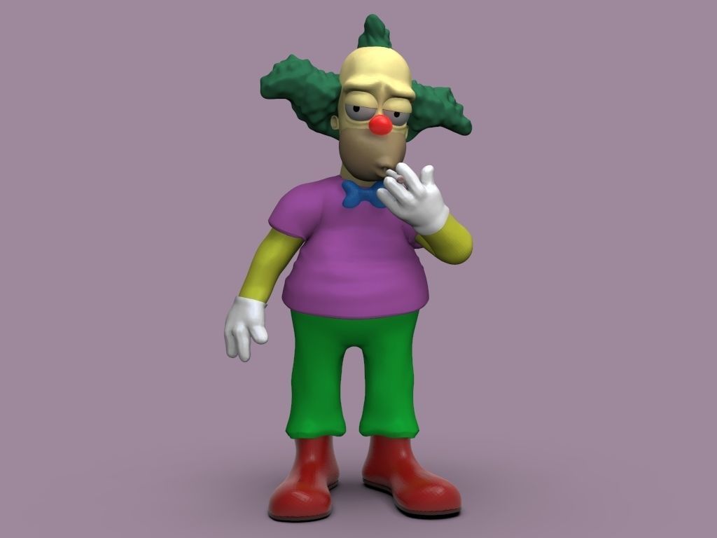 Krusty simpsons clown 3D model 3D printable | CGTrader