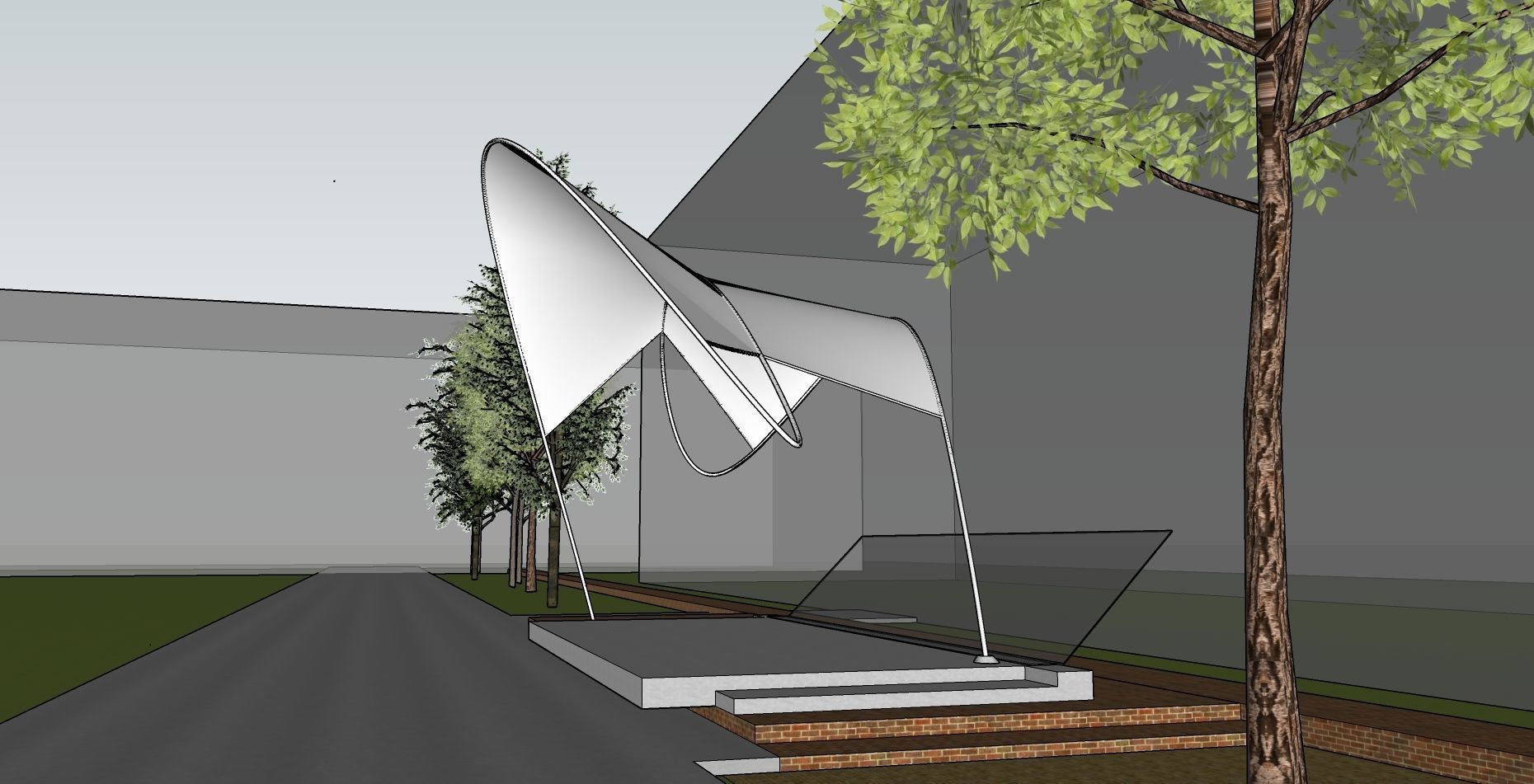 Road Side Shade 3D model | CGTrader