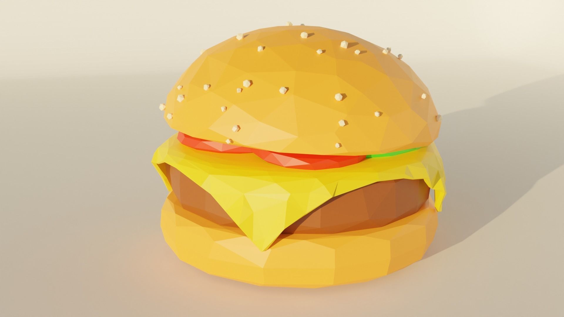 Low-Poly Burger hamburger free VR / AR / low-poly 3D model | CGTrader
