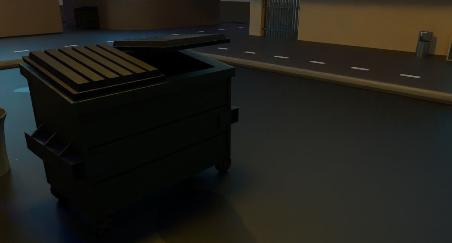 Low-poly street city at night with neon lights free VR / AR / low-poly ...