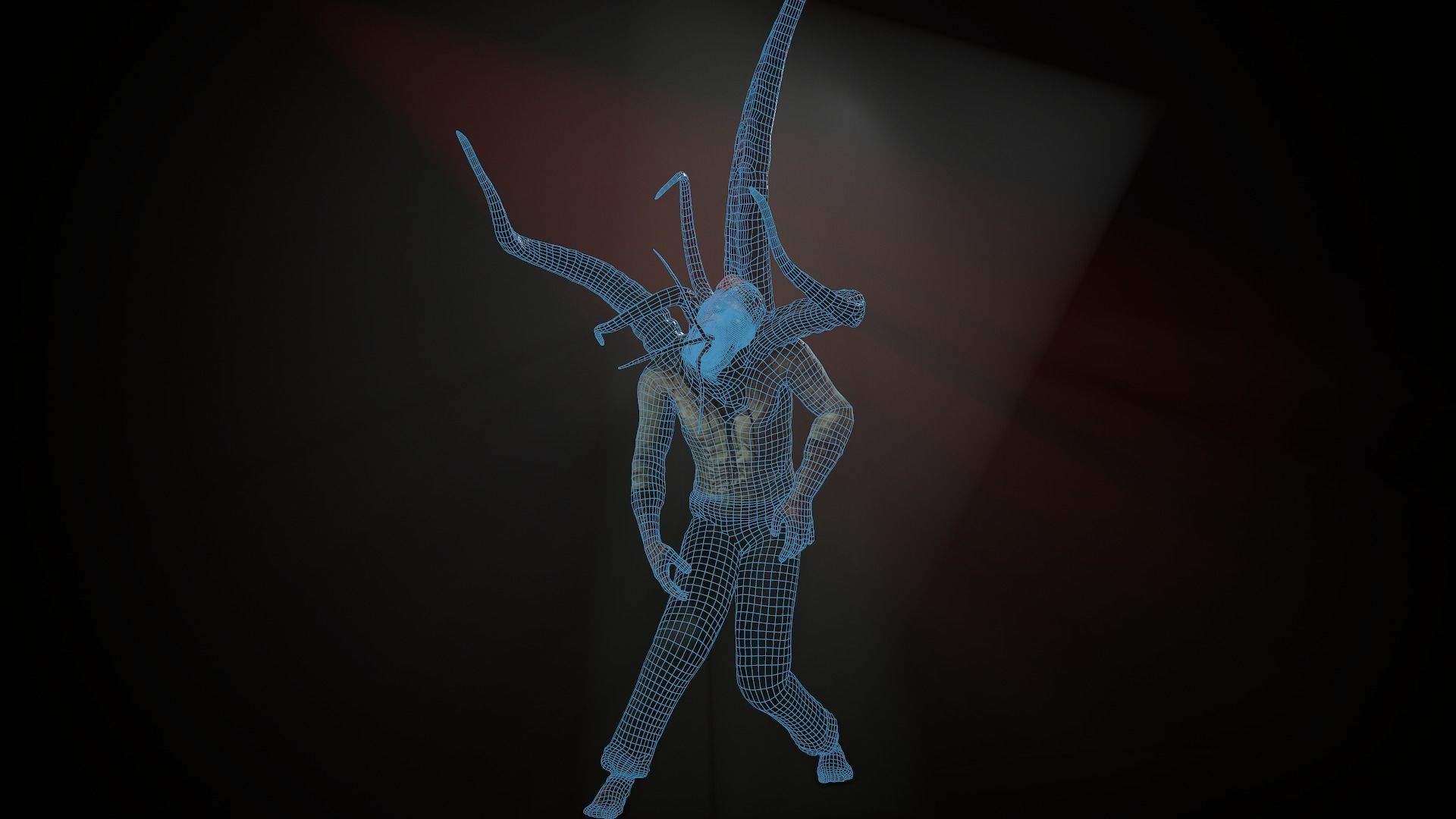 3D model Creepy Mutated Human VR / AR / low-poly rigged animated | CGTrader