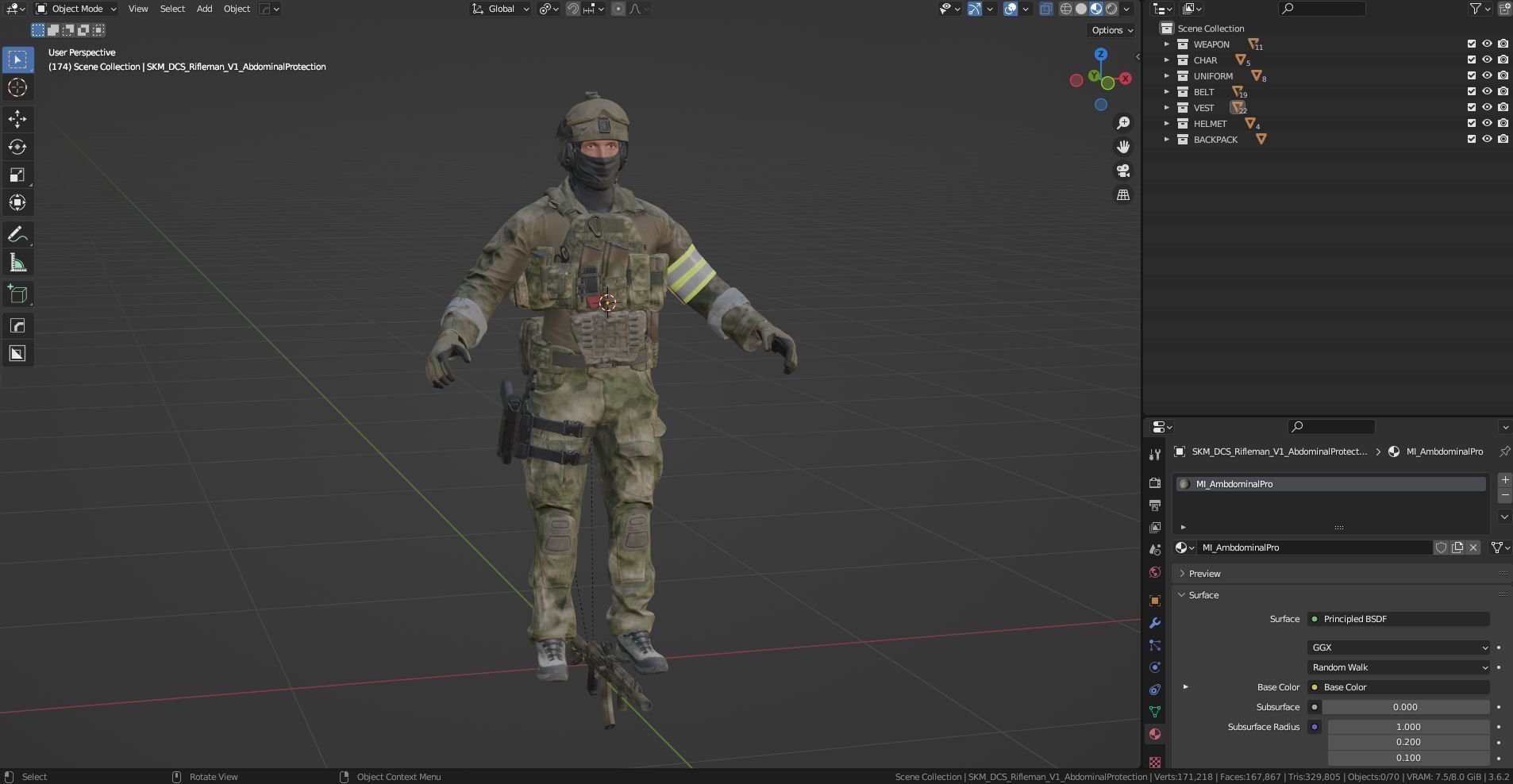 3D model MILITARY Game Ready Character Russian Tactical Soldier VR / AR ...