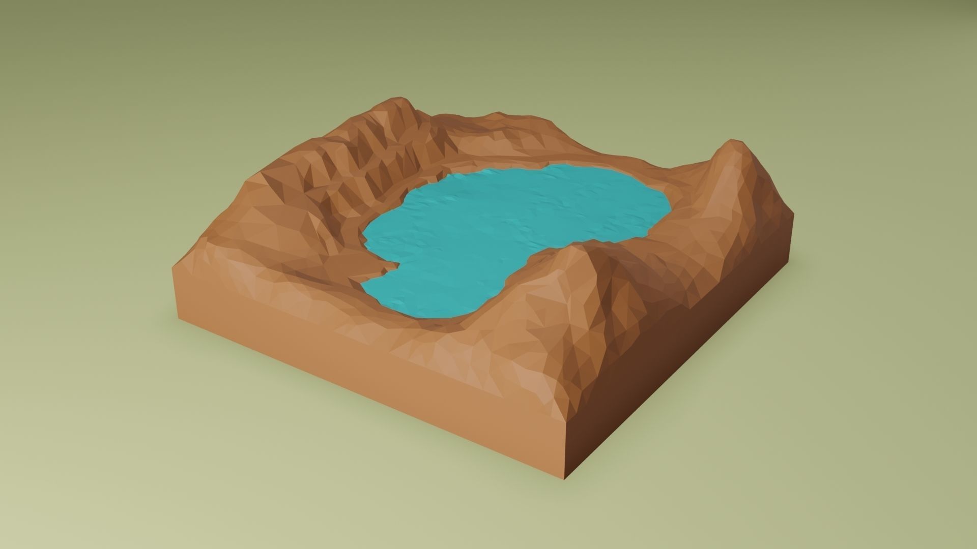 3D model Isometric lake landscape VR / AR / low-poly | CGTrader