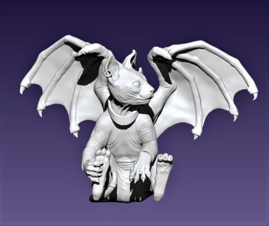 Cat miniature 3D model 3D printable | CGTrader