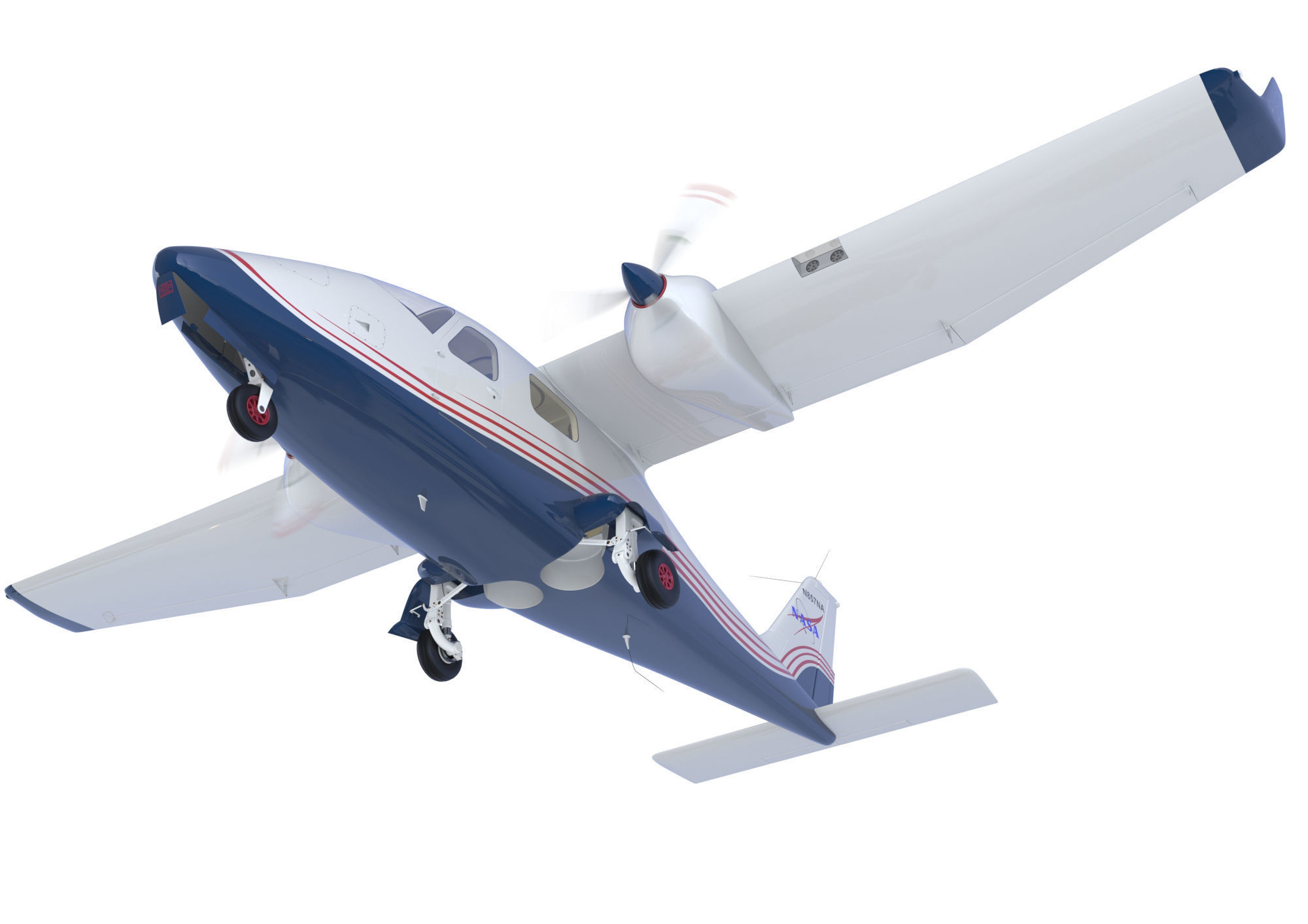Aircraft Electric NASA Maxwell X-57 Mod II with Interior 3D model ...