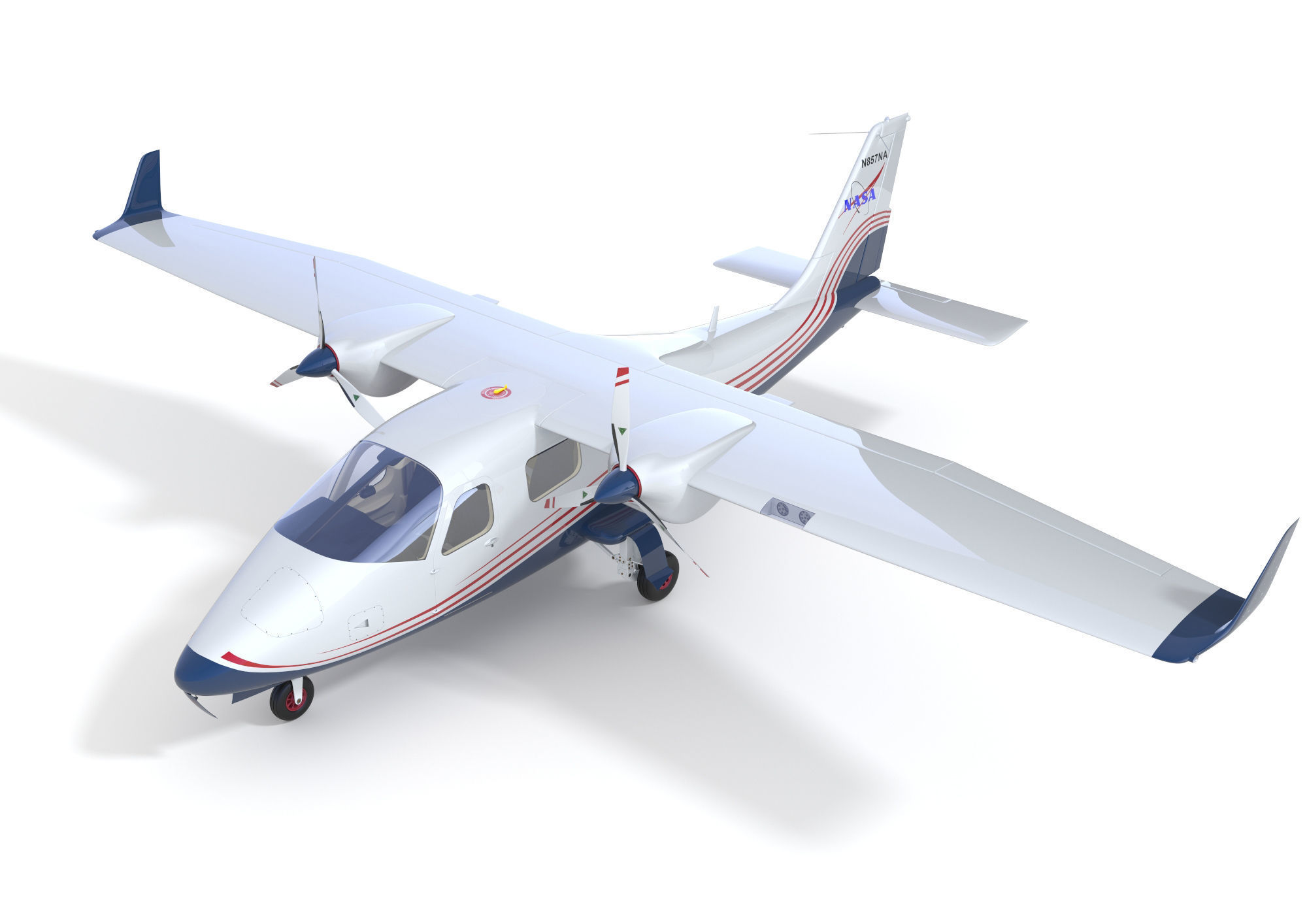 Aircraft Electric NASA Maxwell X-57 Mod II with Interior 3D model ...