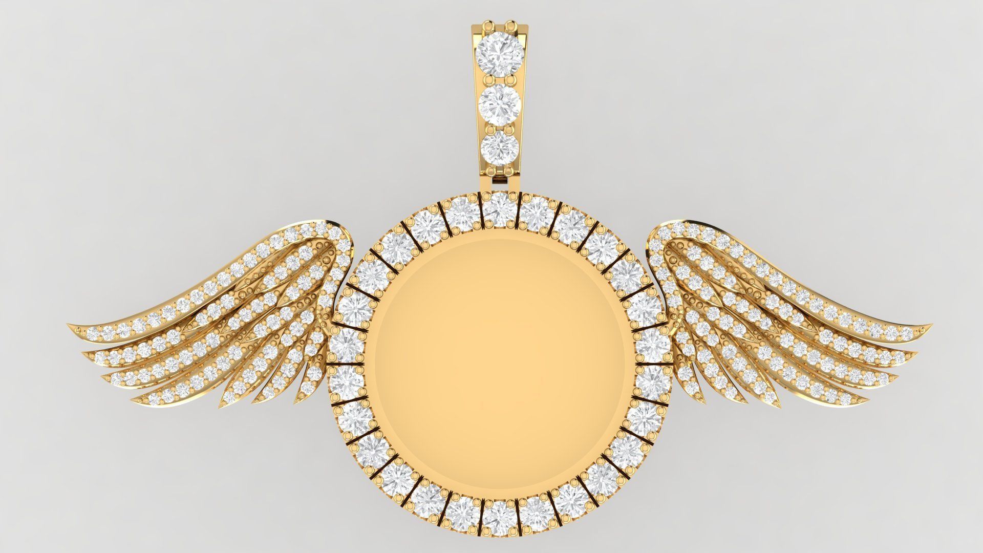 Wings picture memory pendant photo 3D model 3D printable | CGTrader