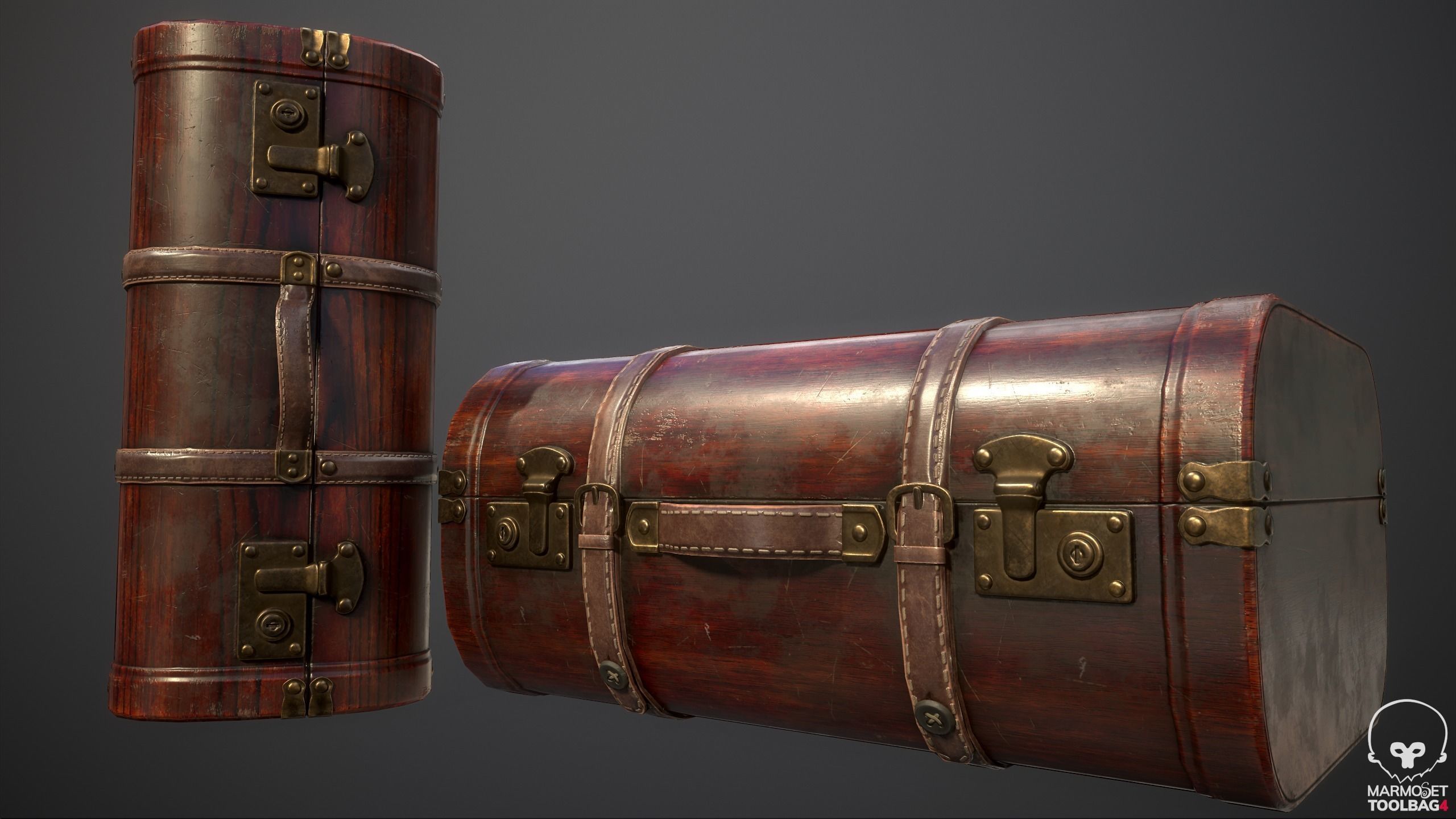 3D model Vintage chests VR / AR / low-poly | CGTrader