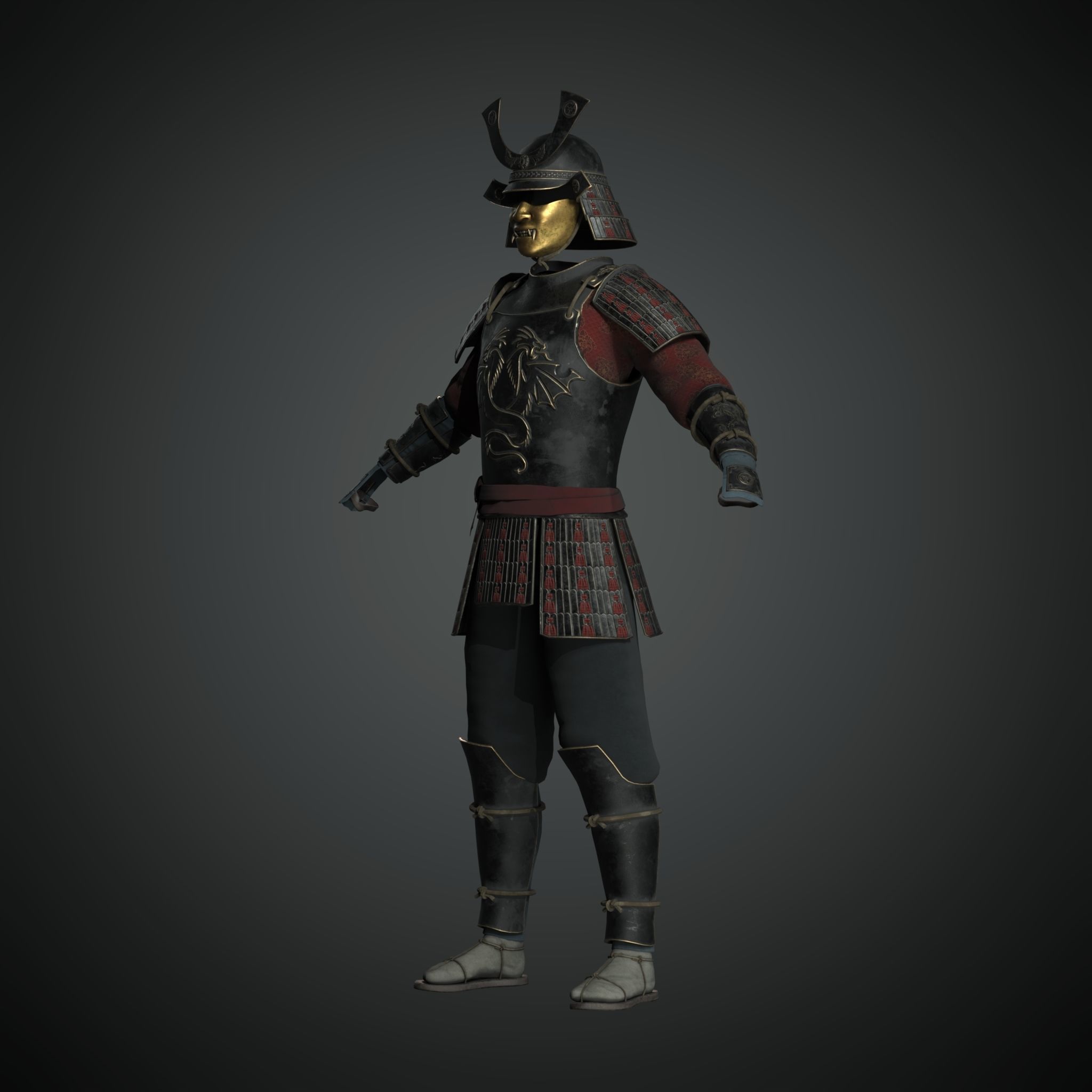 3D model Samurai God of War - Fantasy Armor VR / AR / low-poly | CGTrader