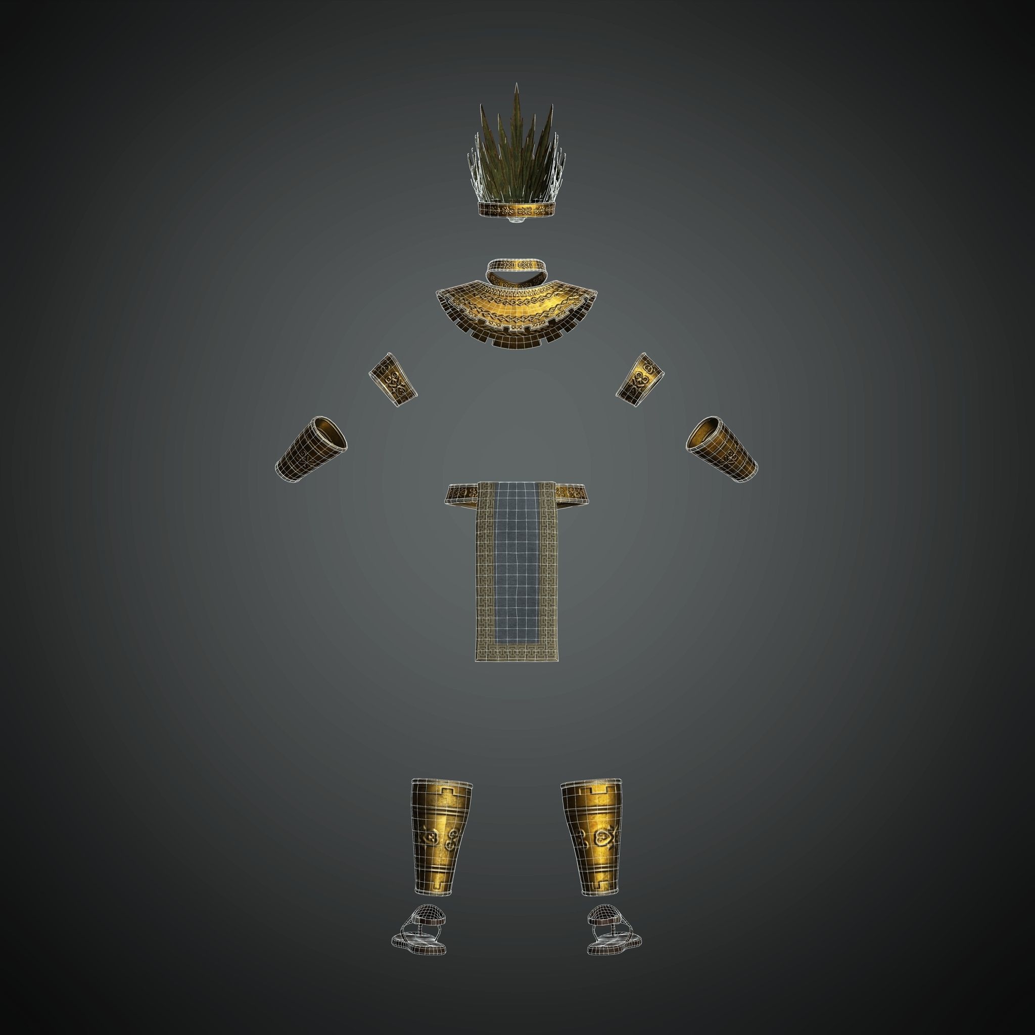 3D model Aztec God of War - Fantasy Armor VR / AR / low-poly | CGTrader