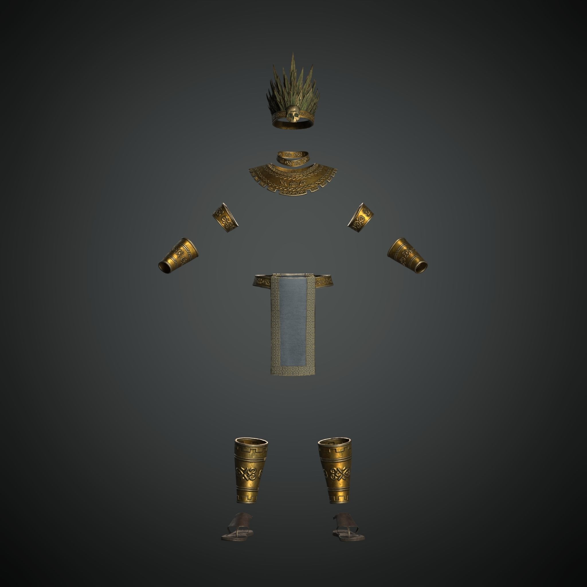 3D model Aztec God of War - Fantasy Armor VR / AR / low-poly | CGTrader