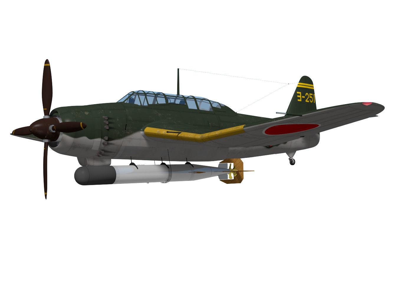 Aichi B7A Ryusei kai Grace 3D model | CGTrader