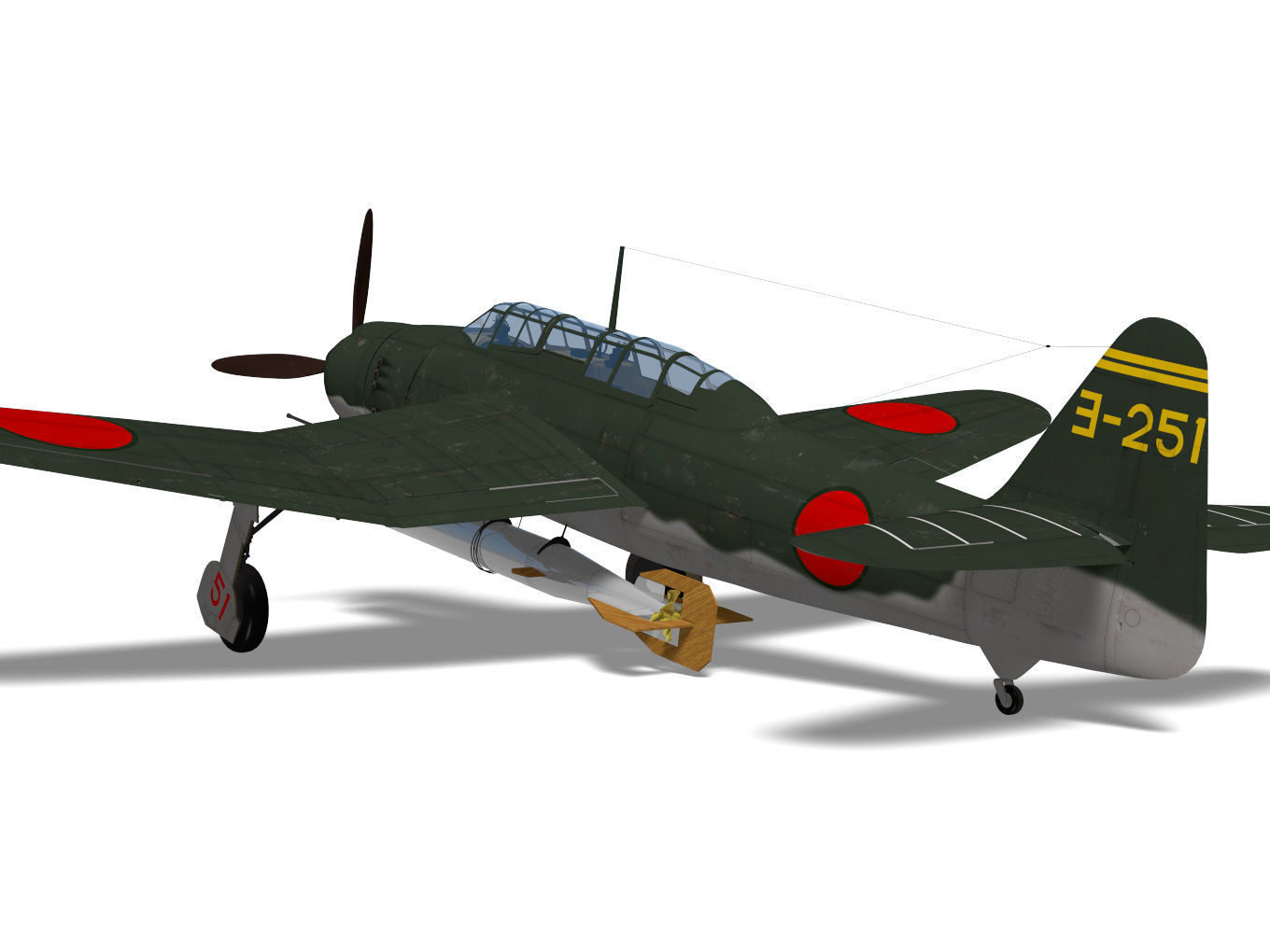 Aichi B7A Ryusei kai Grace 3D model | CGTrader