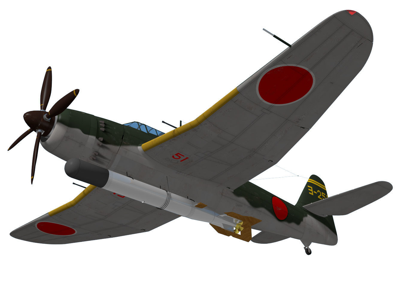 Aichi B7A Ryusei kai Grace 3D model | CGTrader