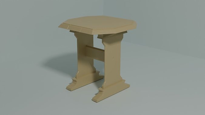 3D model Wooden stool VR / AR / low-poly | CGTrader