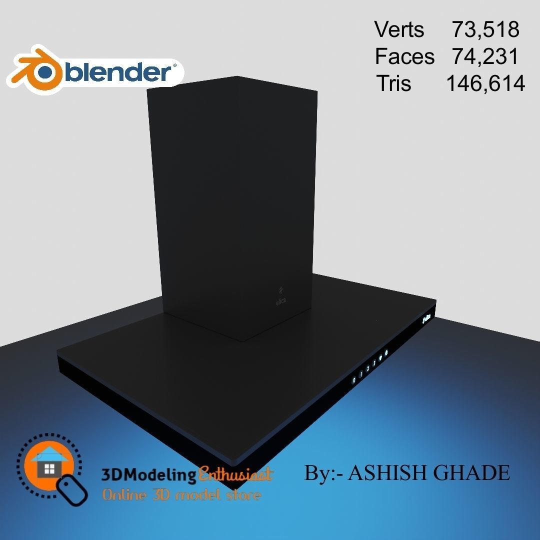 Elica deep silence chimney 3D model | CGTrader