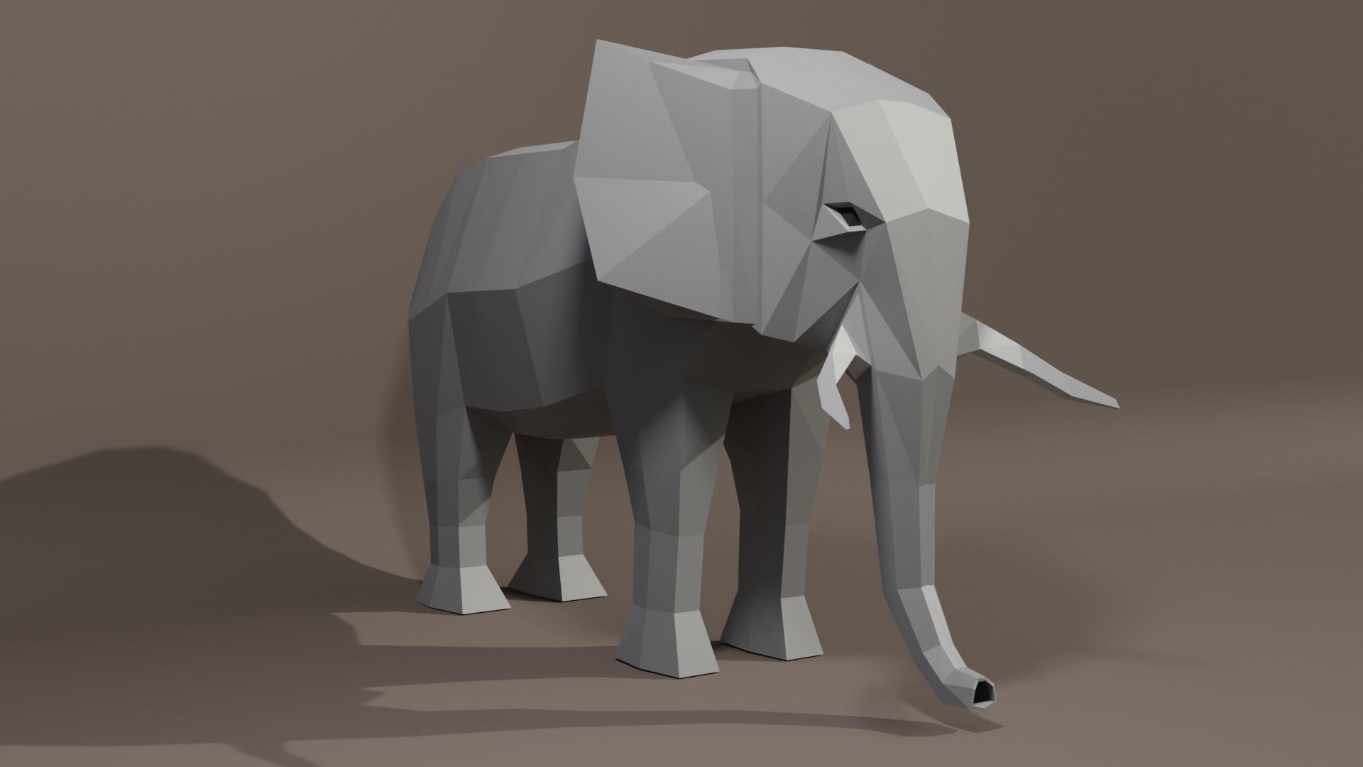 elephant low poly polygonal 3D model | CGTrader