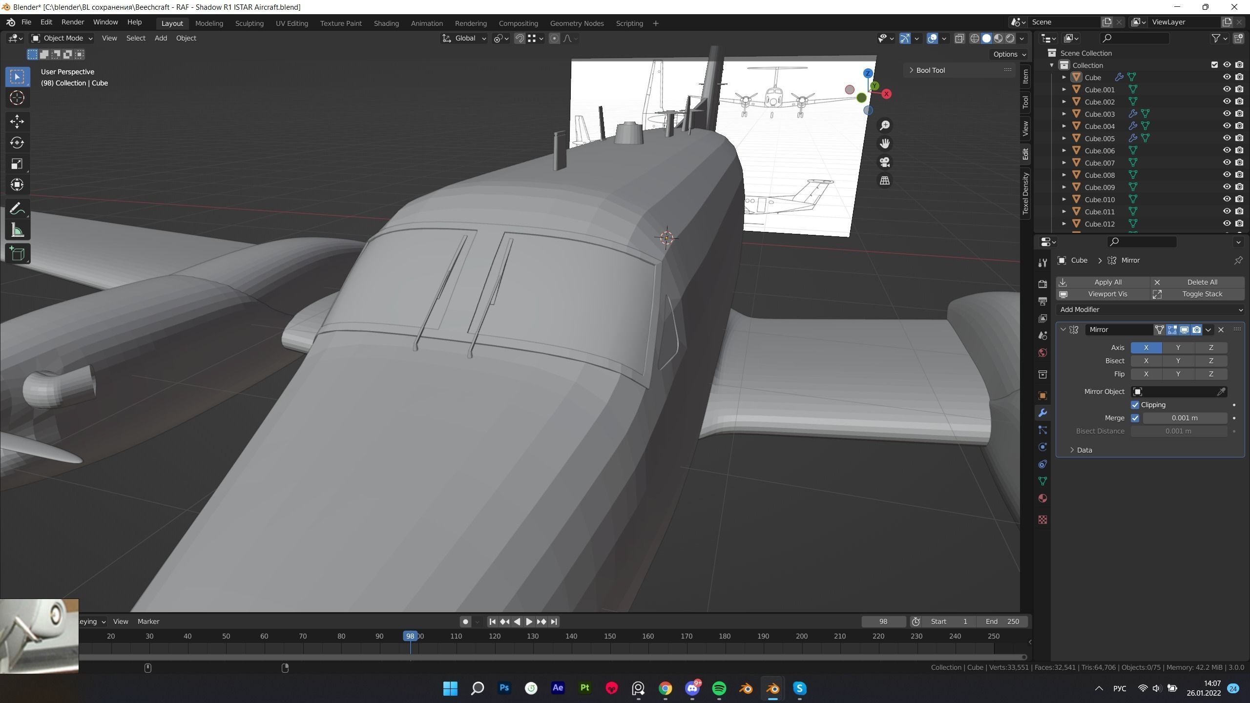 3D model Beechcraft - RAF - SHADOW R1 ISTAR Aircraft - VR / AR / low ...