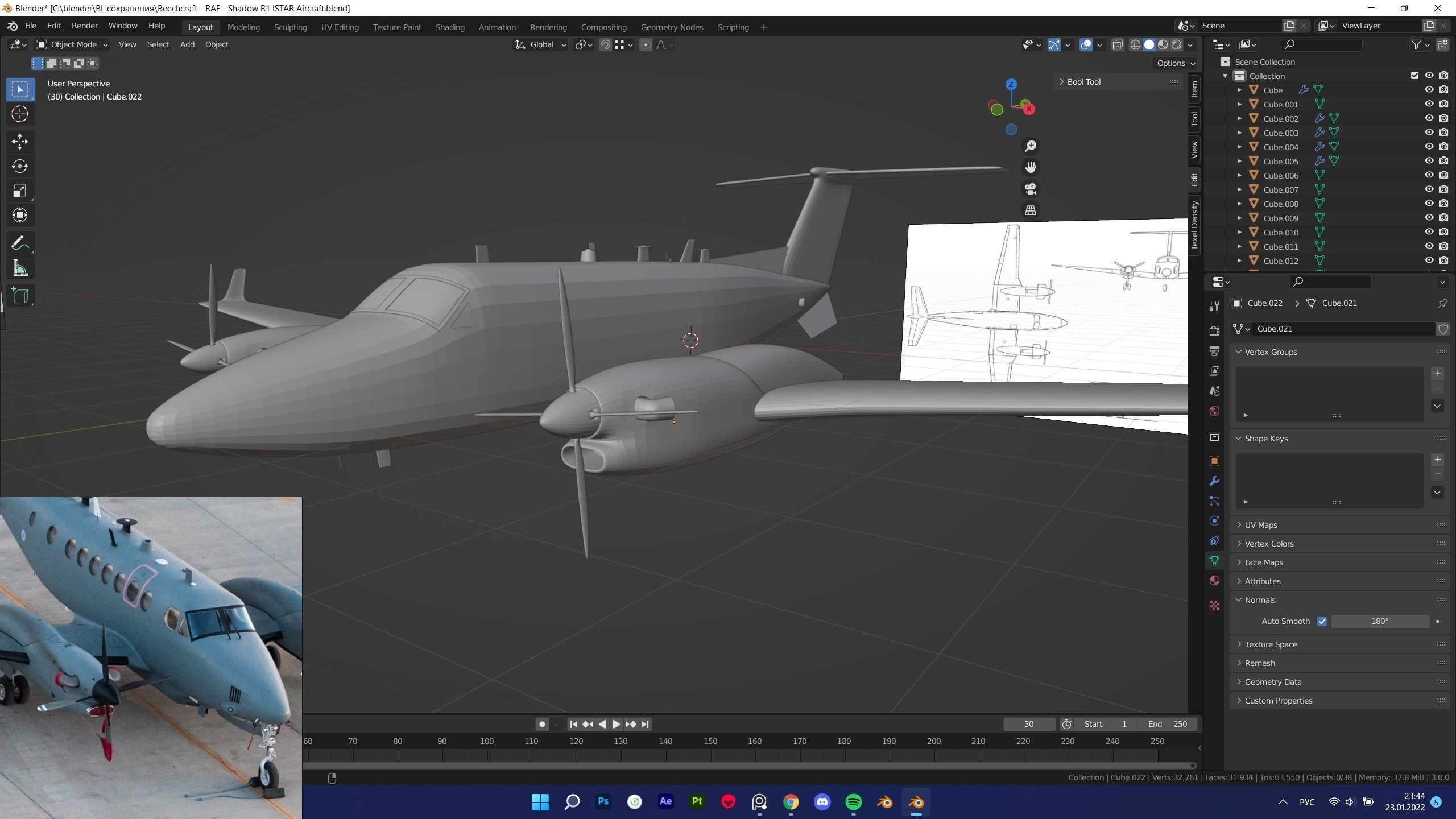 3D model Beechcraft - RAF - SHADOW R1 ISTAR Aircraft - VR / AR / low ...