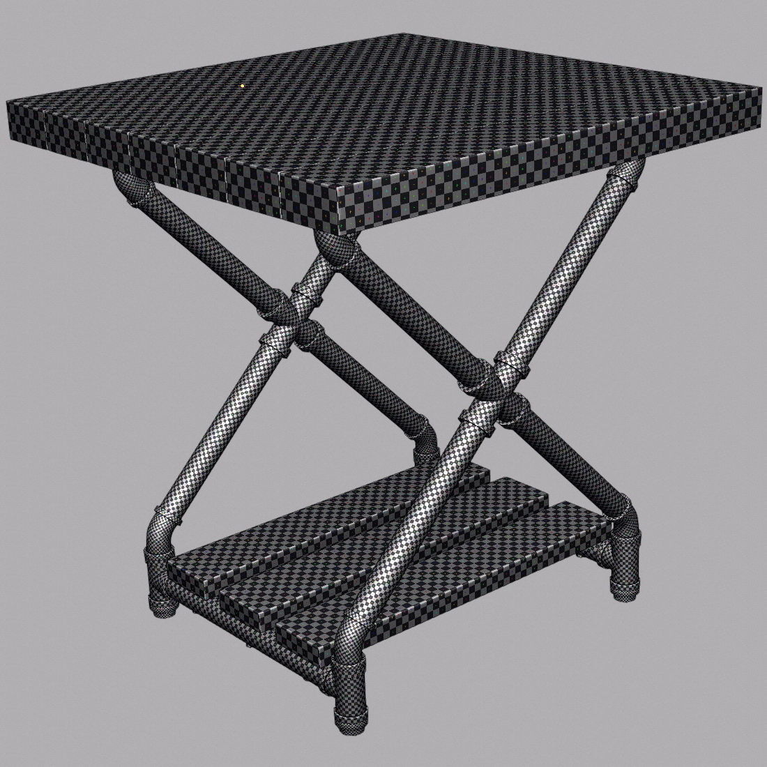 Industrial Vintage Pipe Side Table 3D model | CGTrader