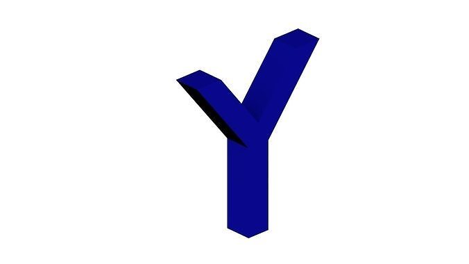 Uwanile Letter Y Dimensions 15 mm Tall per 5 mm deep free 3D model 3D ...