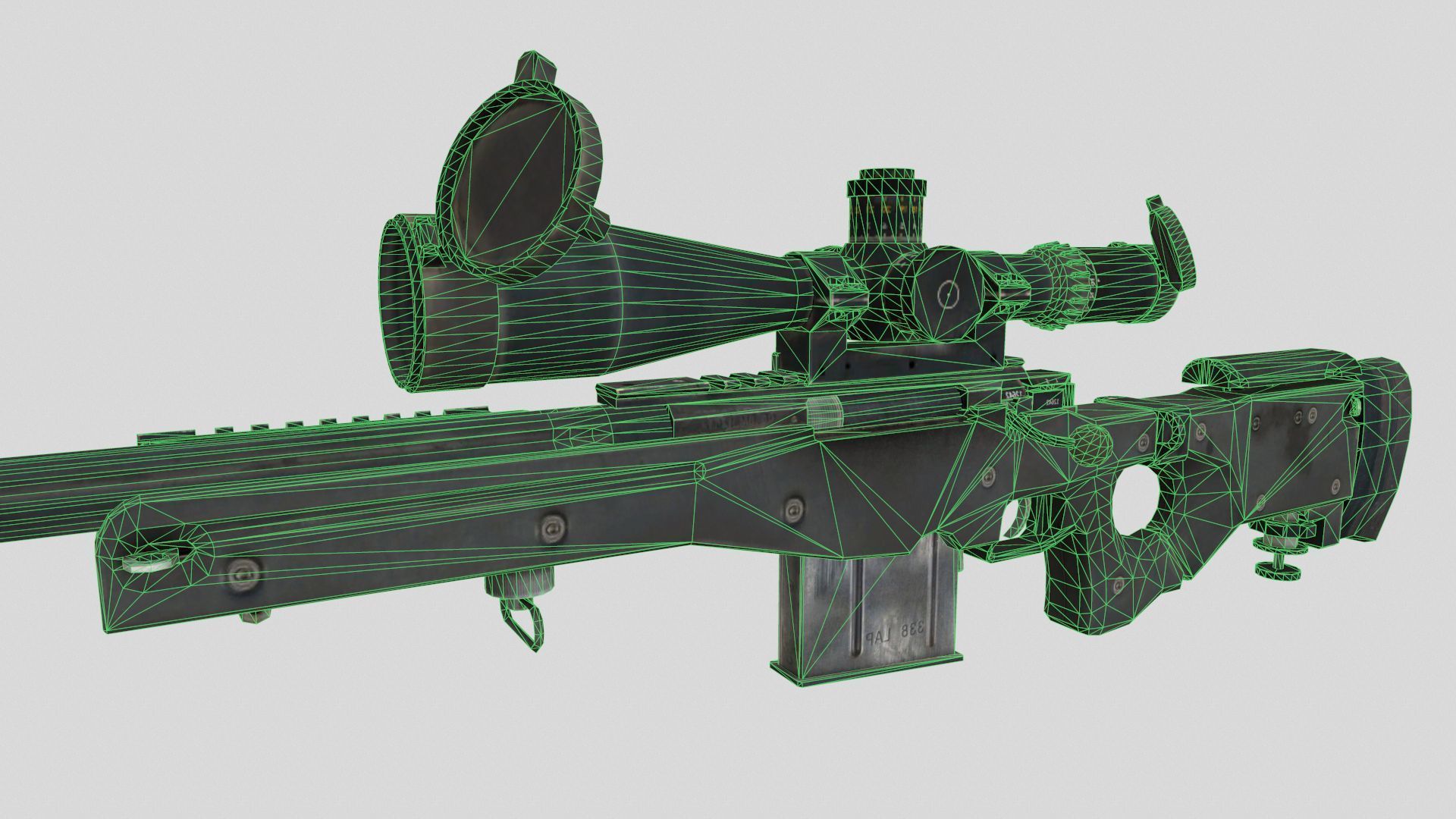 3D model L115A3 rifle with scope VR / AR / low-poly | CGTrader