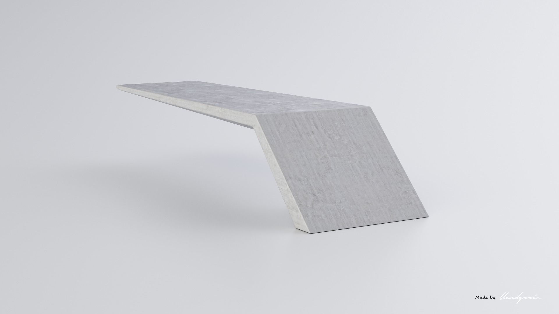 PARK MODERN BENCH WING WOOD AND CONCRETE 3D model | CGTrader